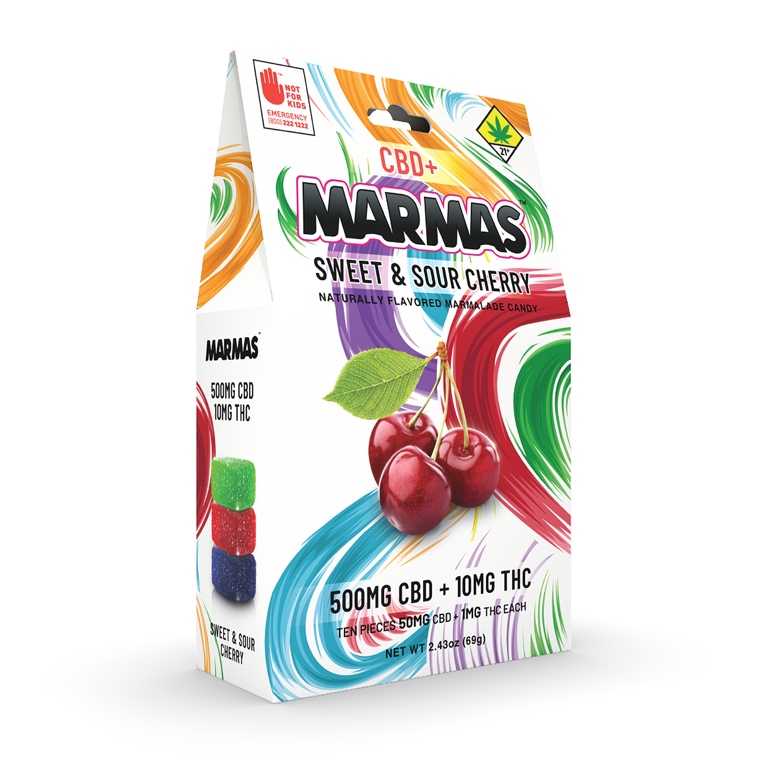 Marmas: Sweet & Sour Cherry 500mg CBD 10-pack | Leafly
