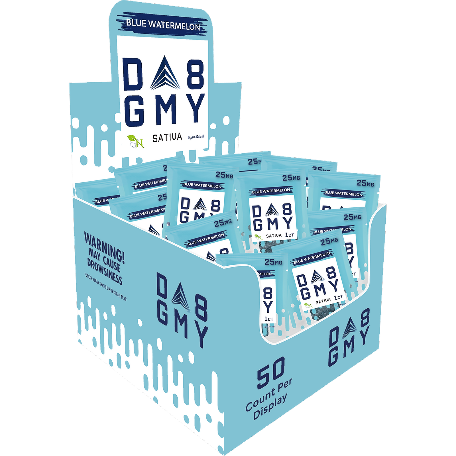 A Gift From Nature: Delta 8 Gummy 25mg Blue Watermelon - 50 Count | Leafly