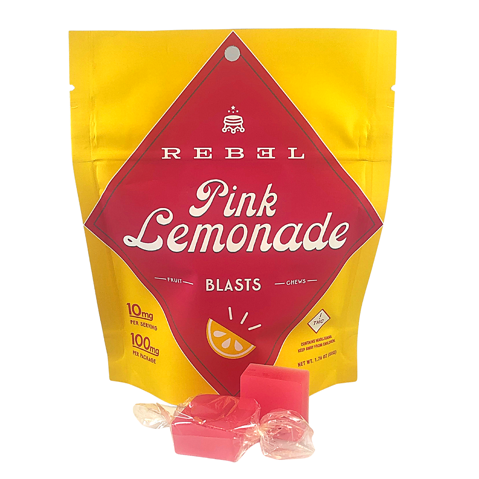 Rebel Edibles: Pink Lemonade Blasts [10pk] (100mg) | Leafly