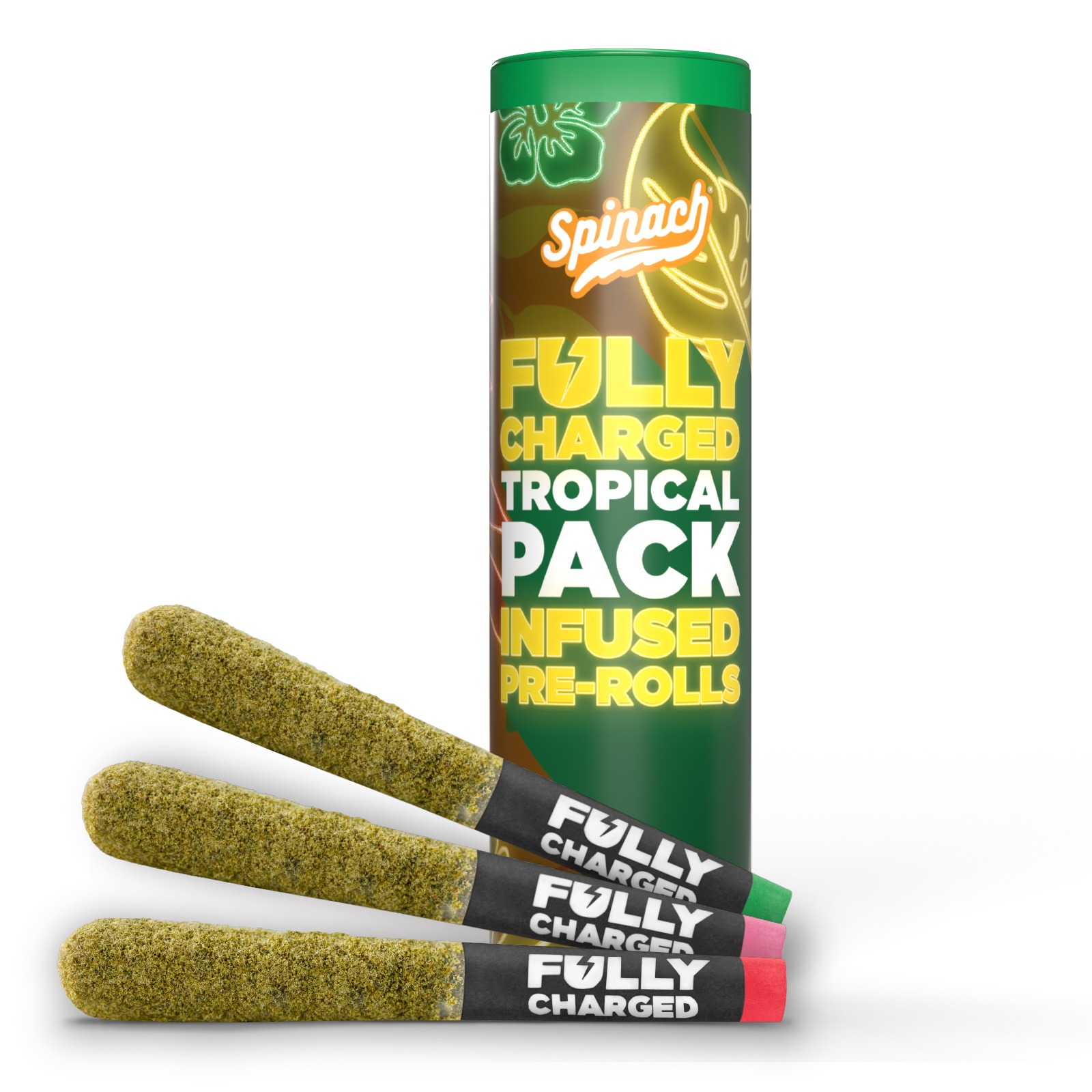 Spinach Fully Charged Tropical Pack Infused Pre Roll Multi Pack Leafly