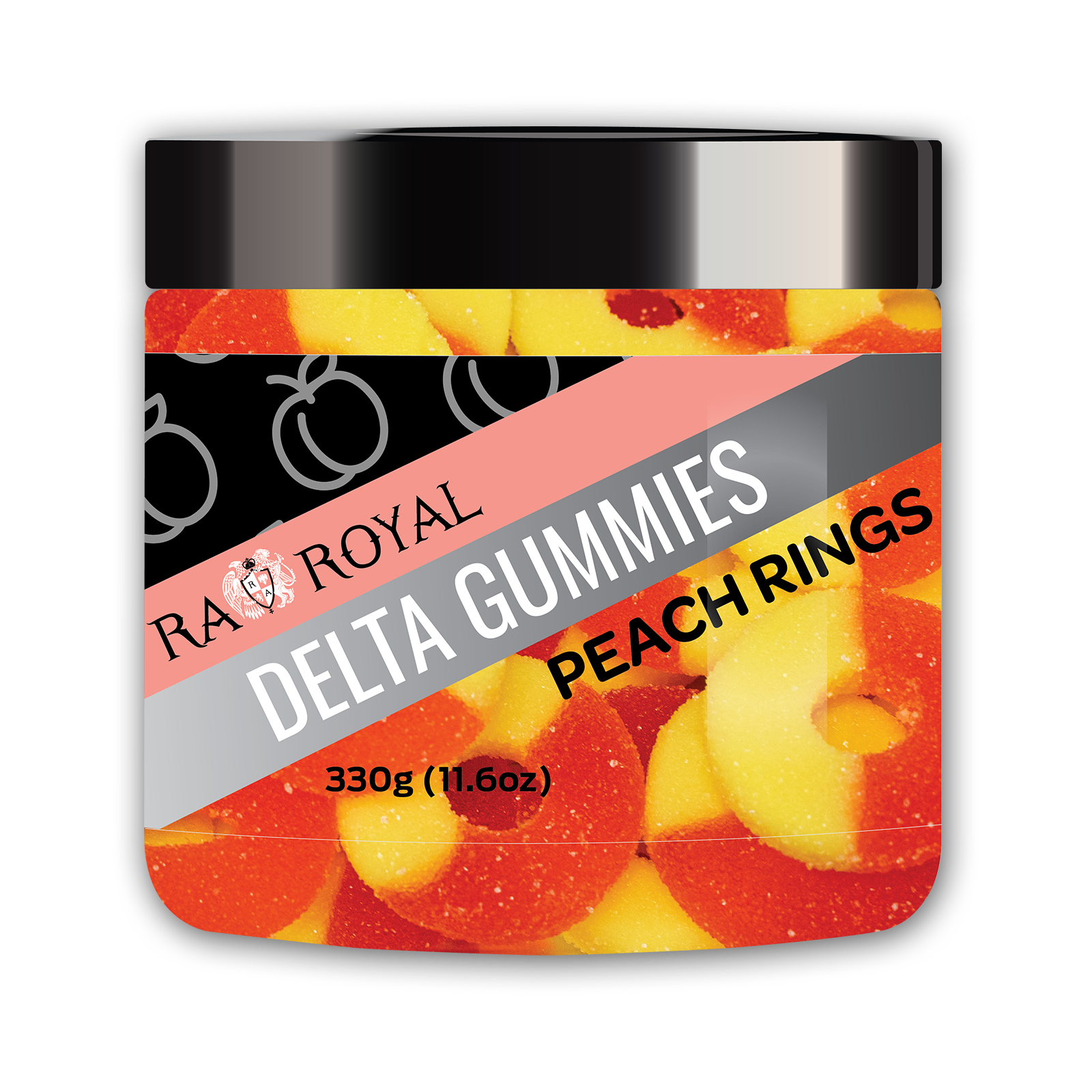 RA Royal: R.A. Royal Gummies: Delta-8 Peach Rings (1400 MG) | Leafly