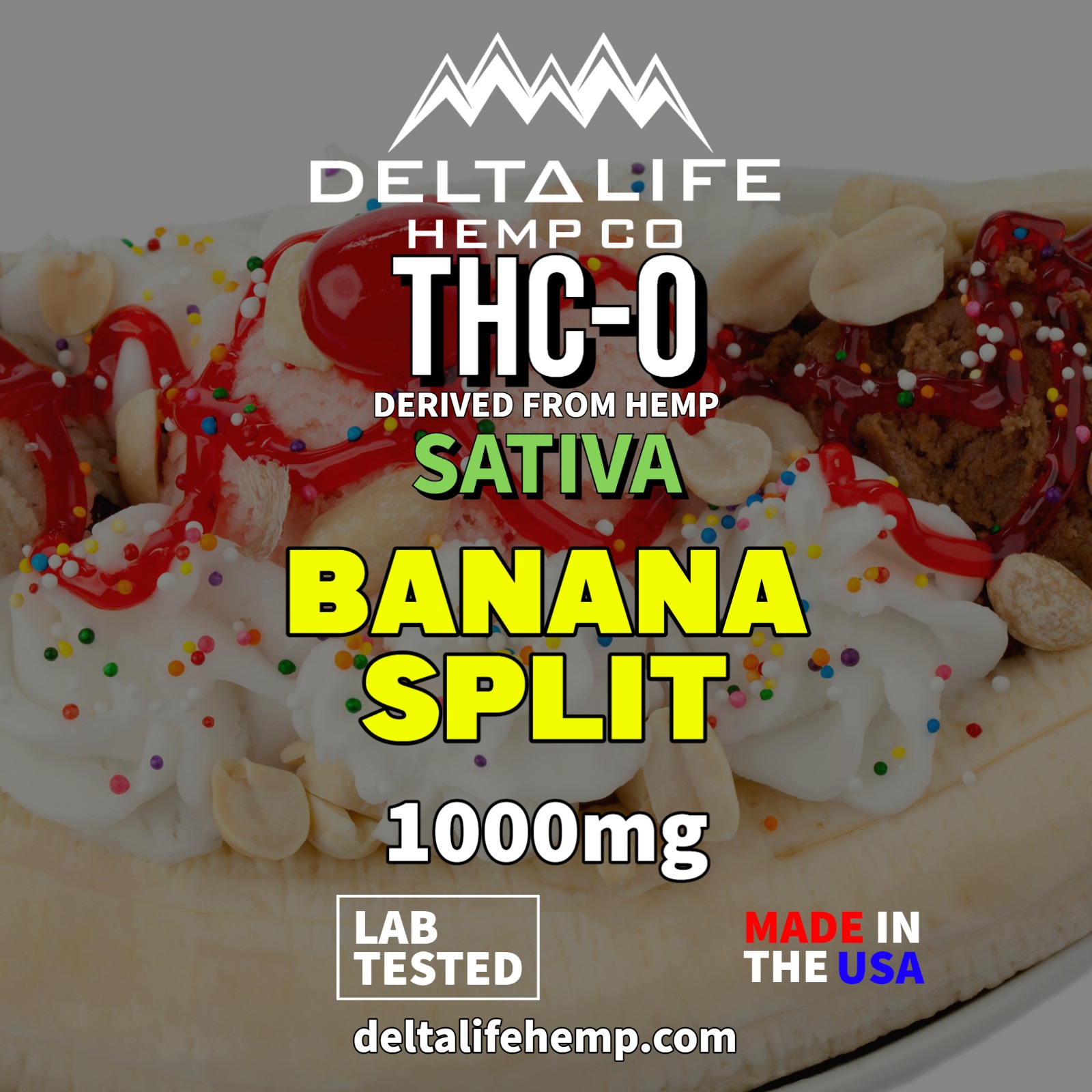 Delta Life Hemp: Banana Split THCO 1000mg Sativa Vape Cartridge | Leafly