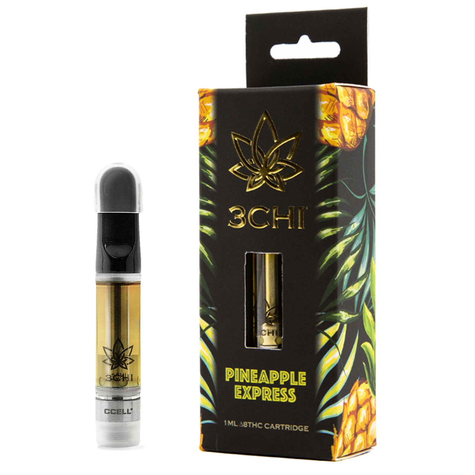 3CHI: Delta 8 Vape Cartridge - Pineapple Express - 1ml | Leafly