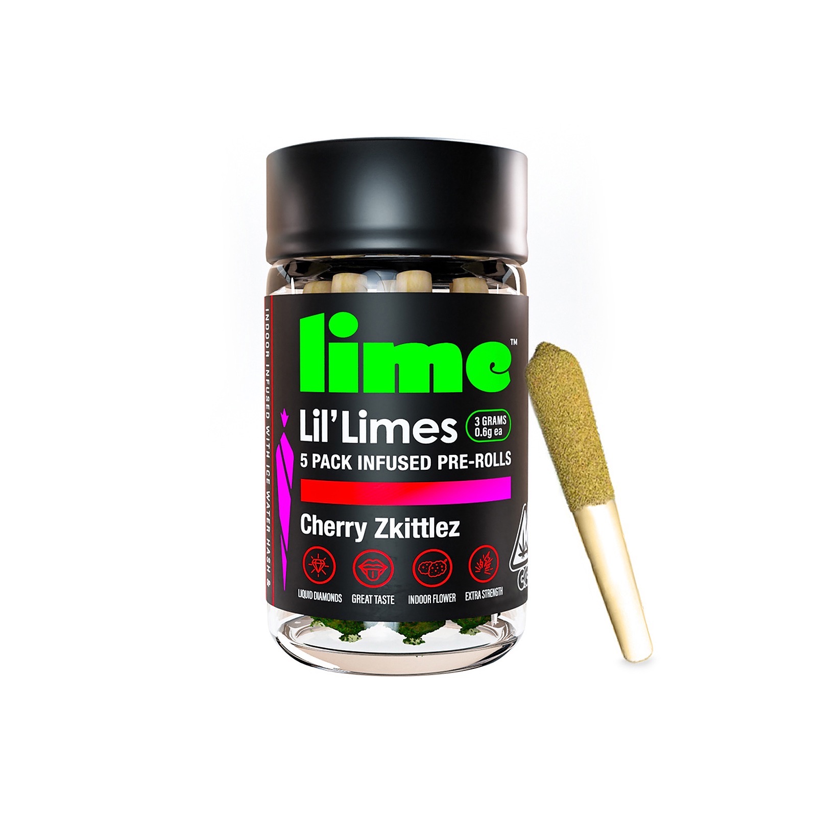 Lime: Diamond & Hash Infused Lil' Limes (.6g x 5 Mini Pre Rolls ...