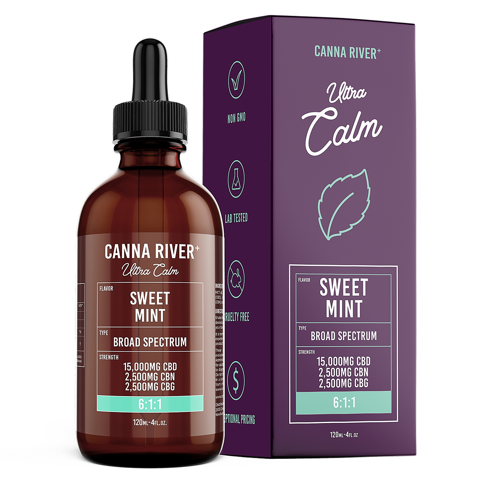 Canna River: Ultra Calm Tincture - Sweet Mint / 20,000mg / 120mL | Leafly