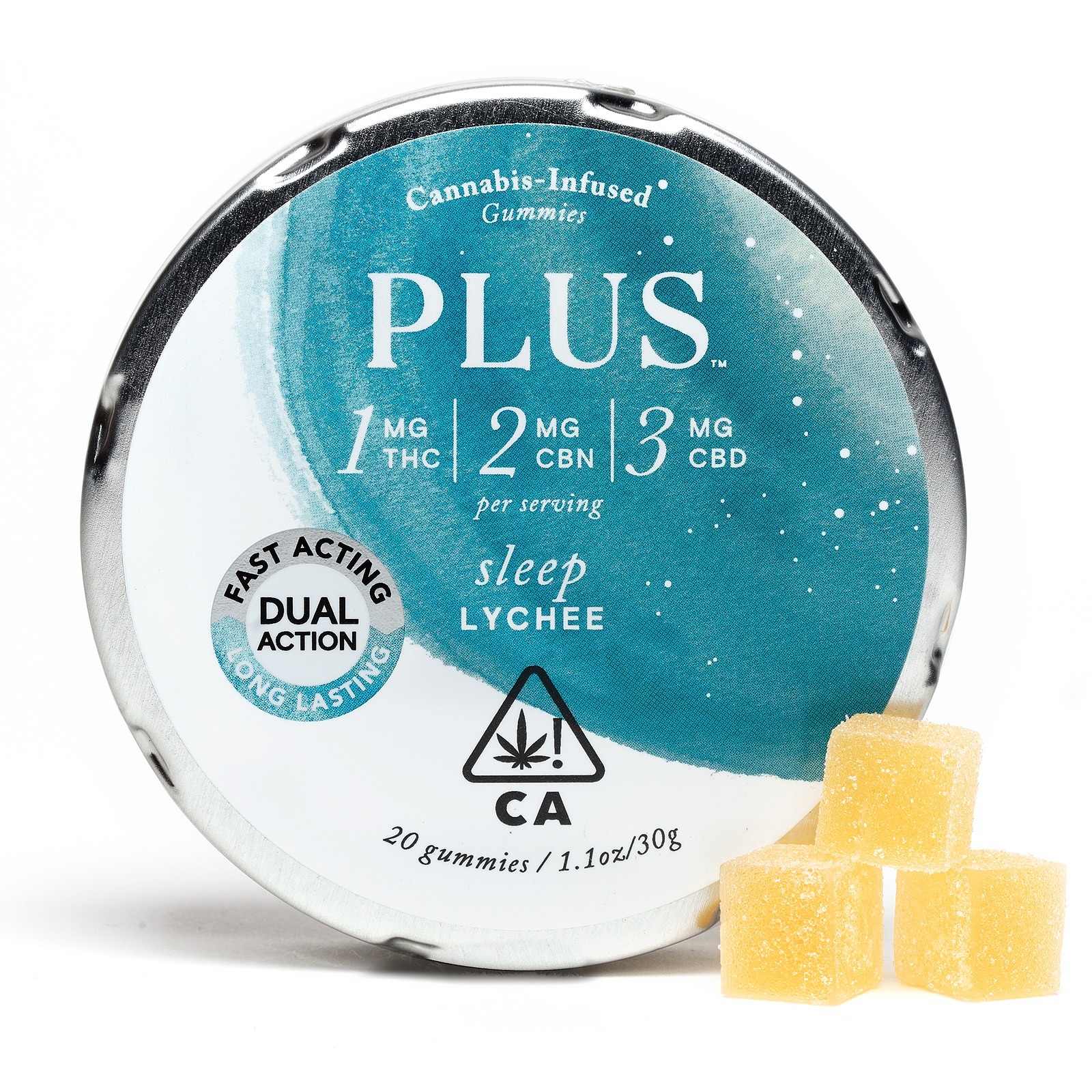 PLUS Products: PLUS Dual Action Sleep Lychee 3:2:1 Gummies (120mg) | Leafly