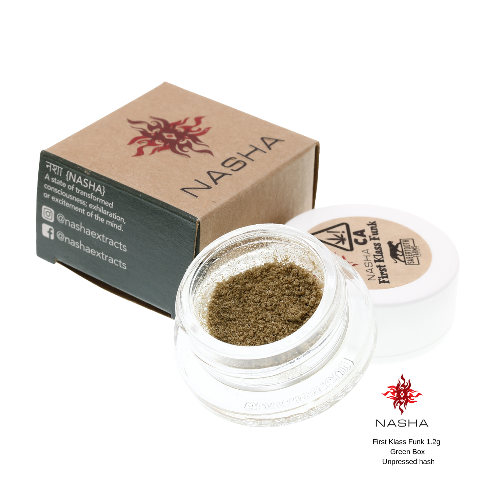 NASHA: First Klass Funk 1.2 g Green Unpressed Hash (Sabertooth) | Leafly