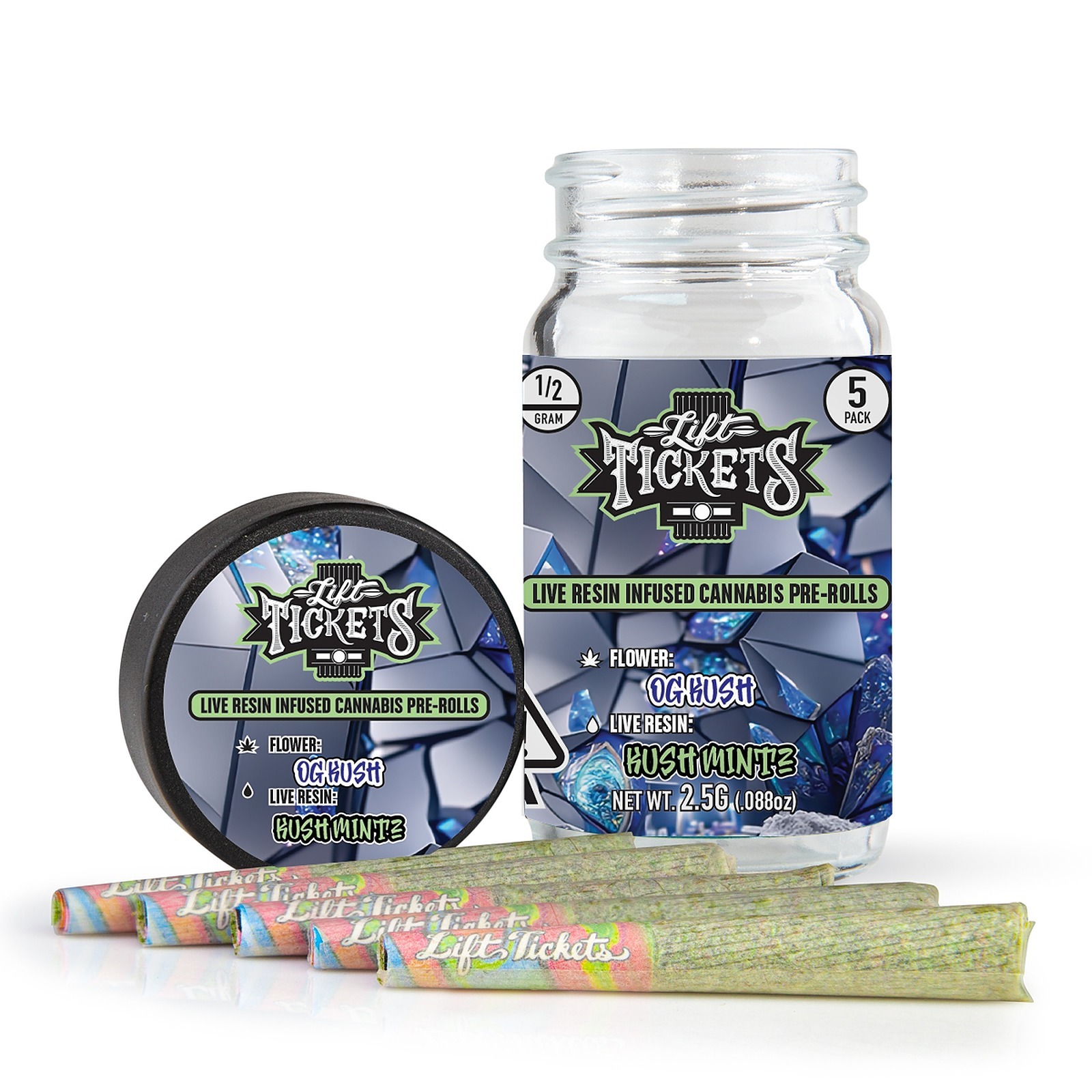 Lift Tickets: OG Kush x Kush Mintz - 0.5g Infused Pre Roll Multipack (5 ...