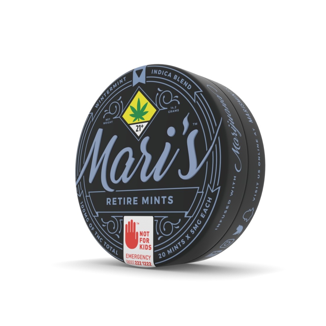 Mari's Mints: Indica Retire Mints Wintermint 100mg 20-pack | Leafly