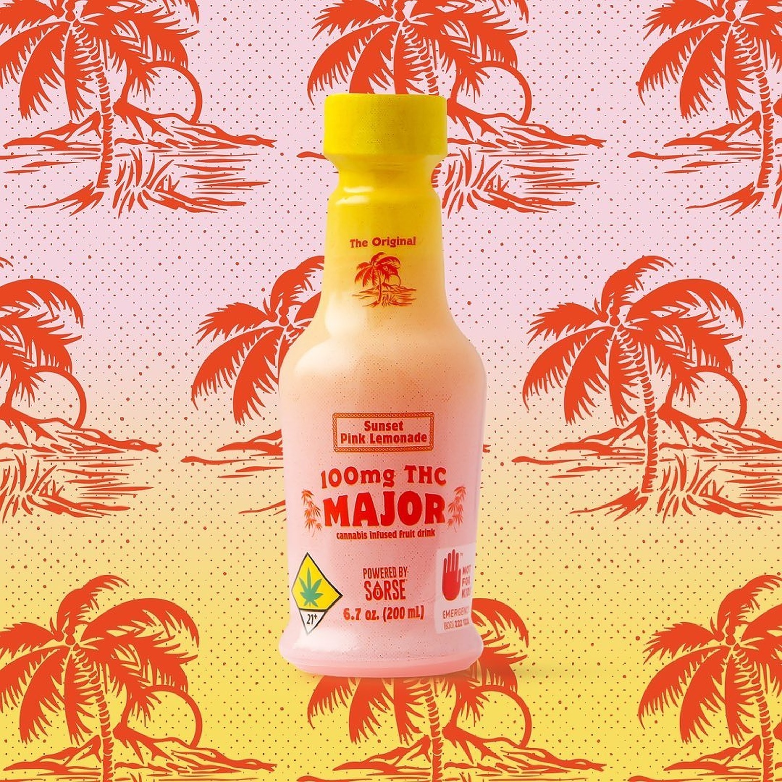 Major: Sunset Pink Lemonade 100mg Fruit Drink WA | Leafly