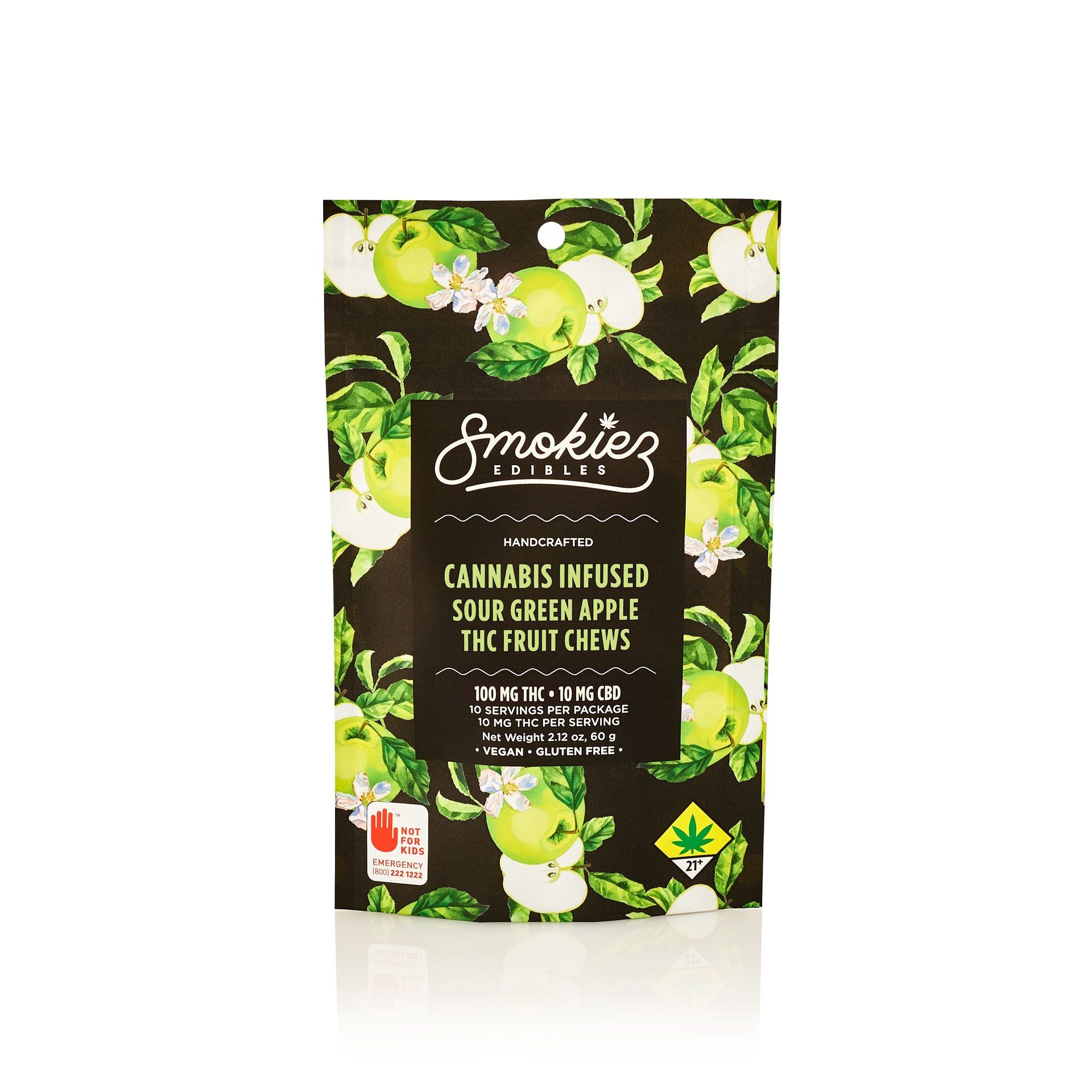 Smokiez Edibles: Sour Green Apple Fruit Chews 100mg THC - WA | Leafly
