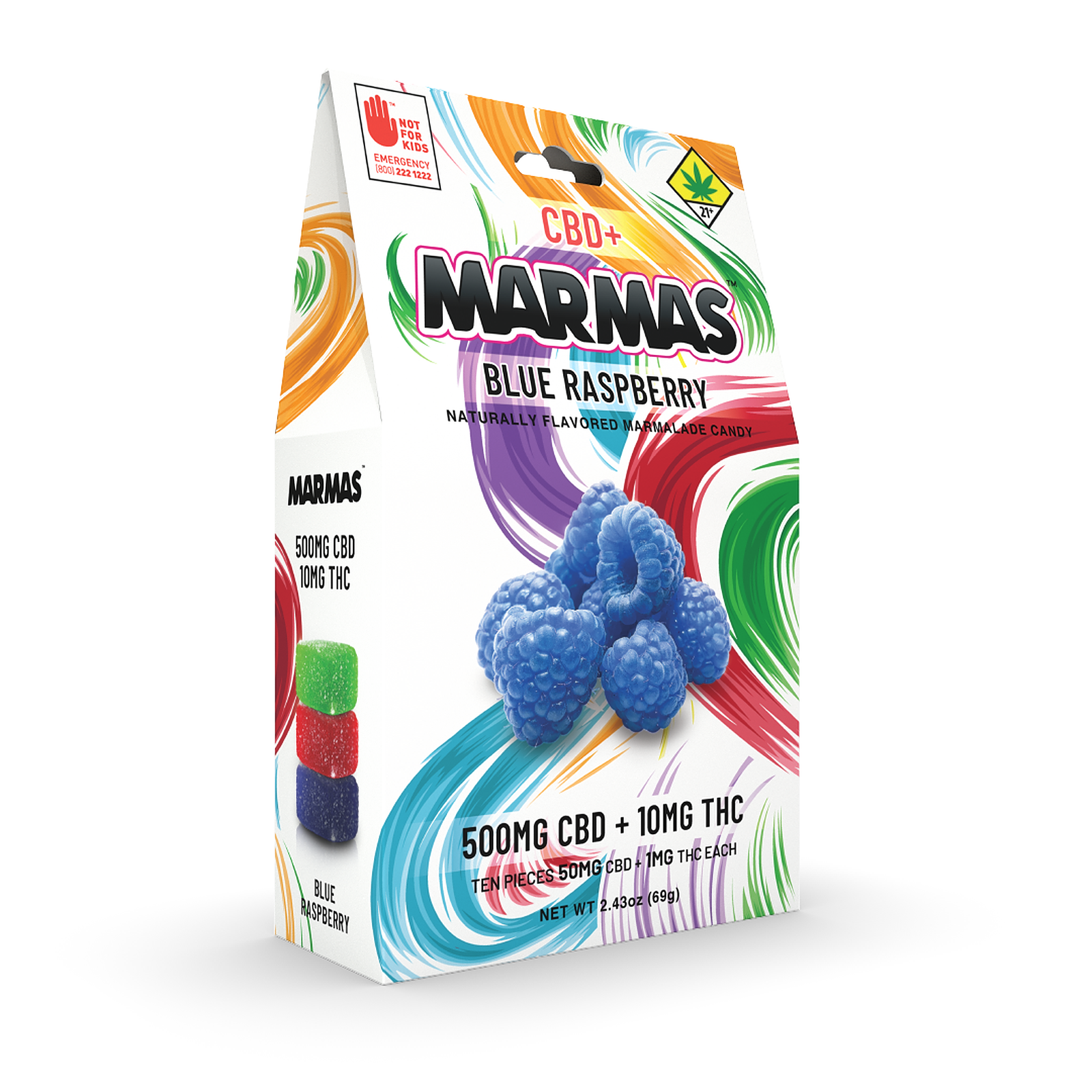 Marmas: Blue Raspberry 500mg CBD 10-pack | Leafly