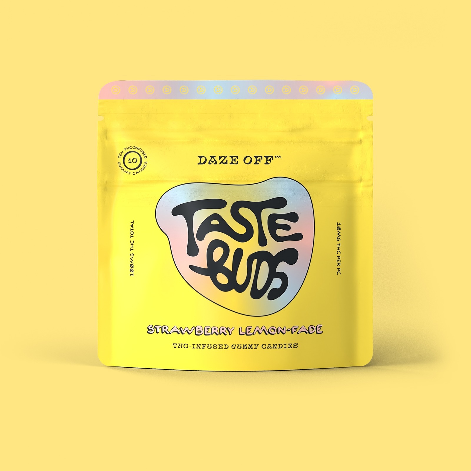 Daze Off: Strawberry Lemon-Fade Taste Buds THC-Infused Gummy Candies 10 ...