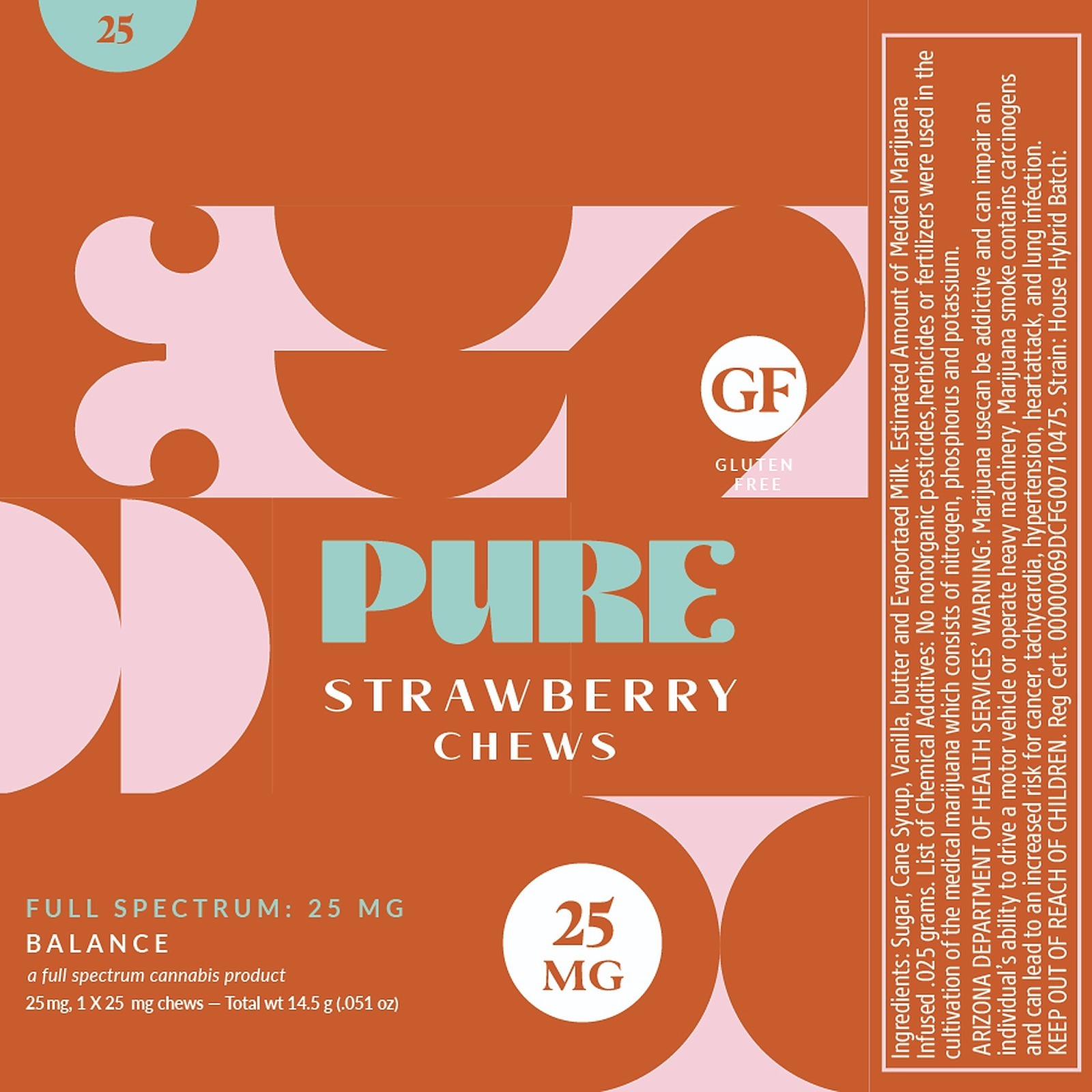 Pure Edibles: Pure Chews 25mg Strawberry | Leafly
