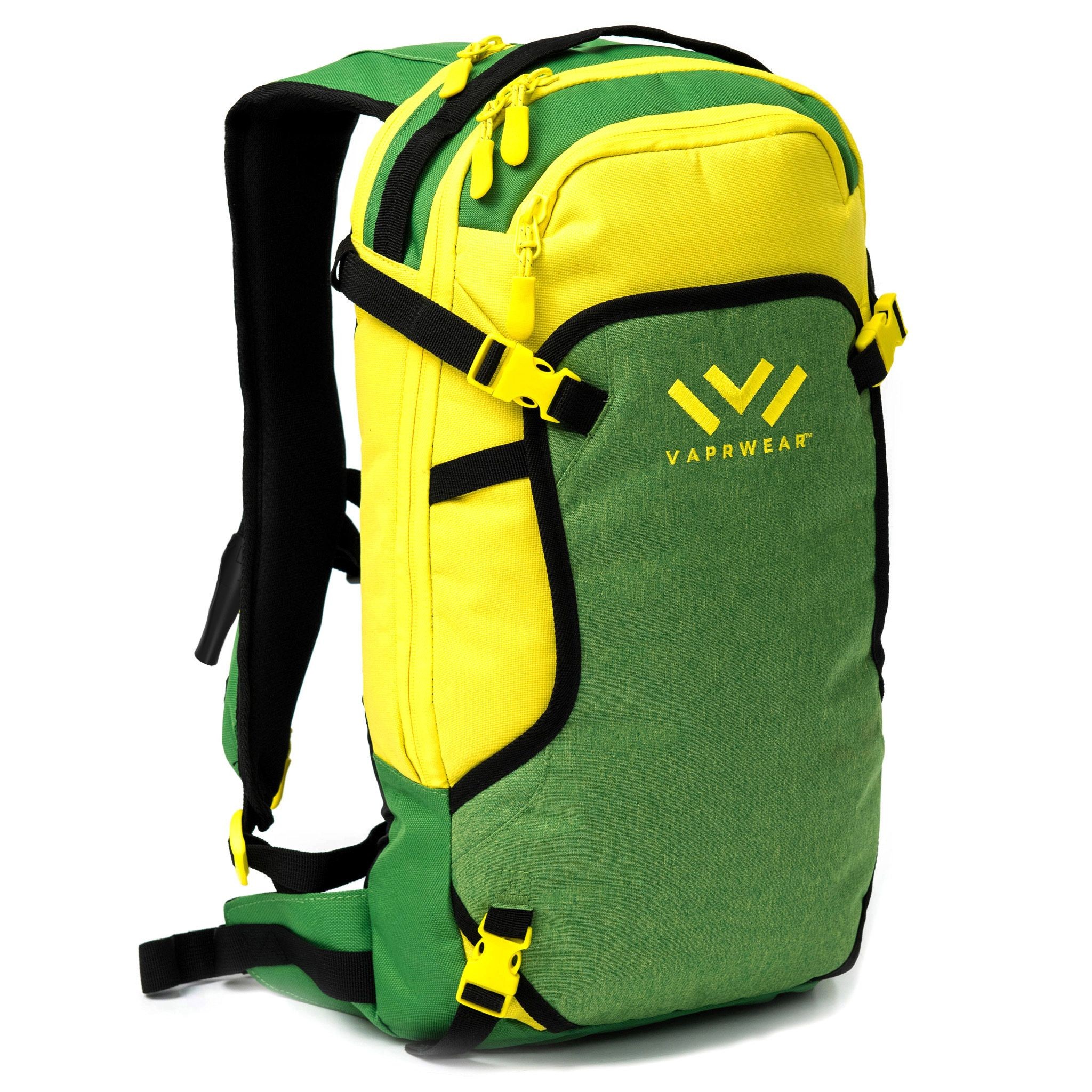 Vaprwear: Hydro-Vape Backpack, Green & Yellow | Leafly