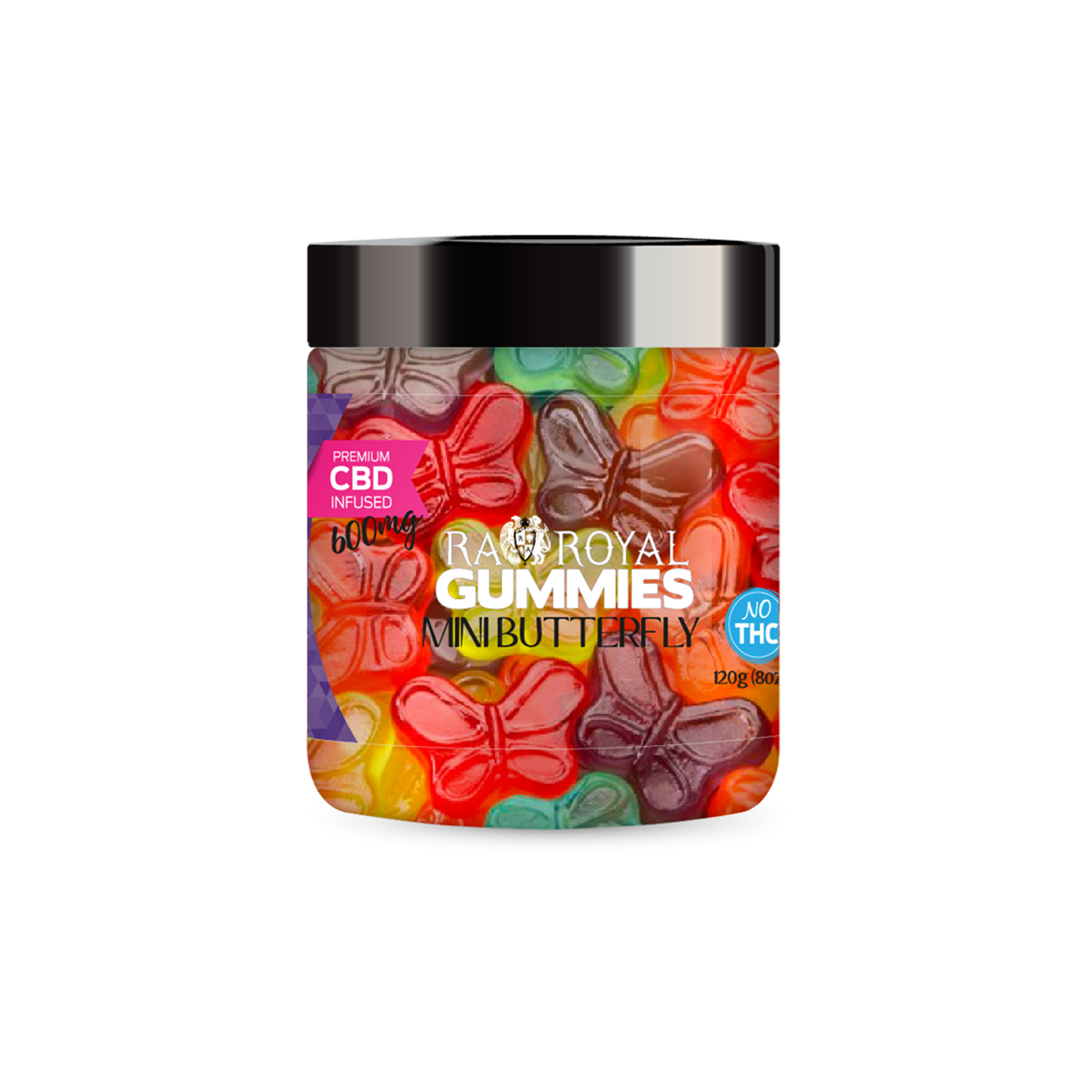 RA Royal: R.A. Royal Gummies: CBD Butterfly Gummy Jar (600 MG) | Leafly
