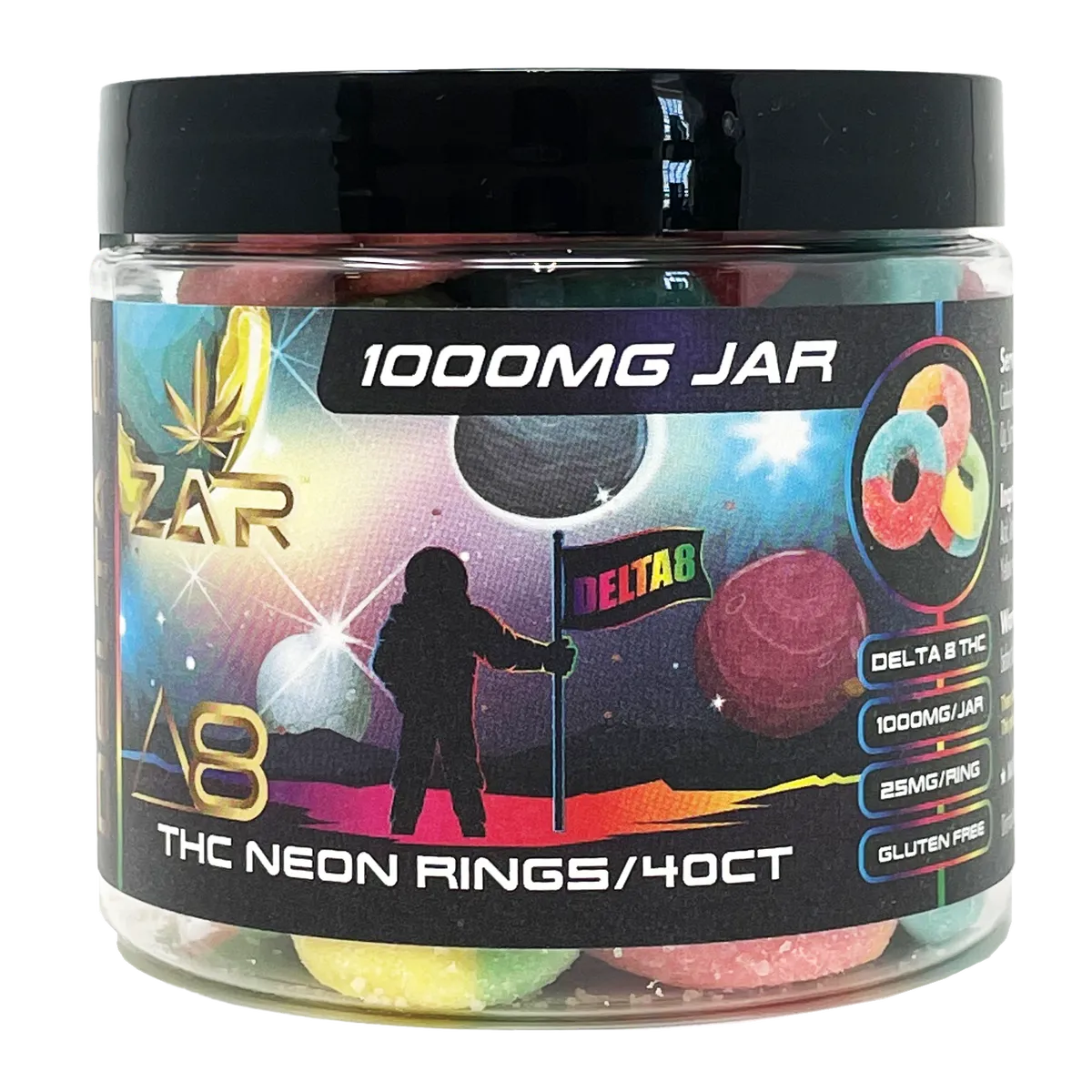 ZAR- Veterans Receive 22% Off!- 10% OFF With Code: LEAFLY: ZAR 25mg Delta 8 THC Neon Rings | Leafly