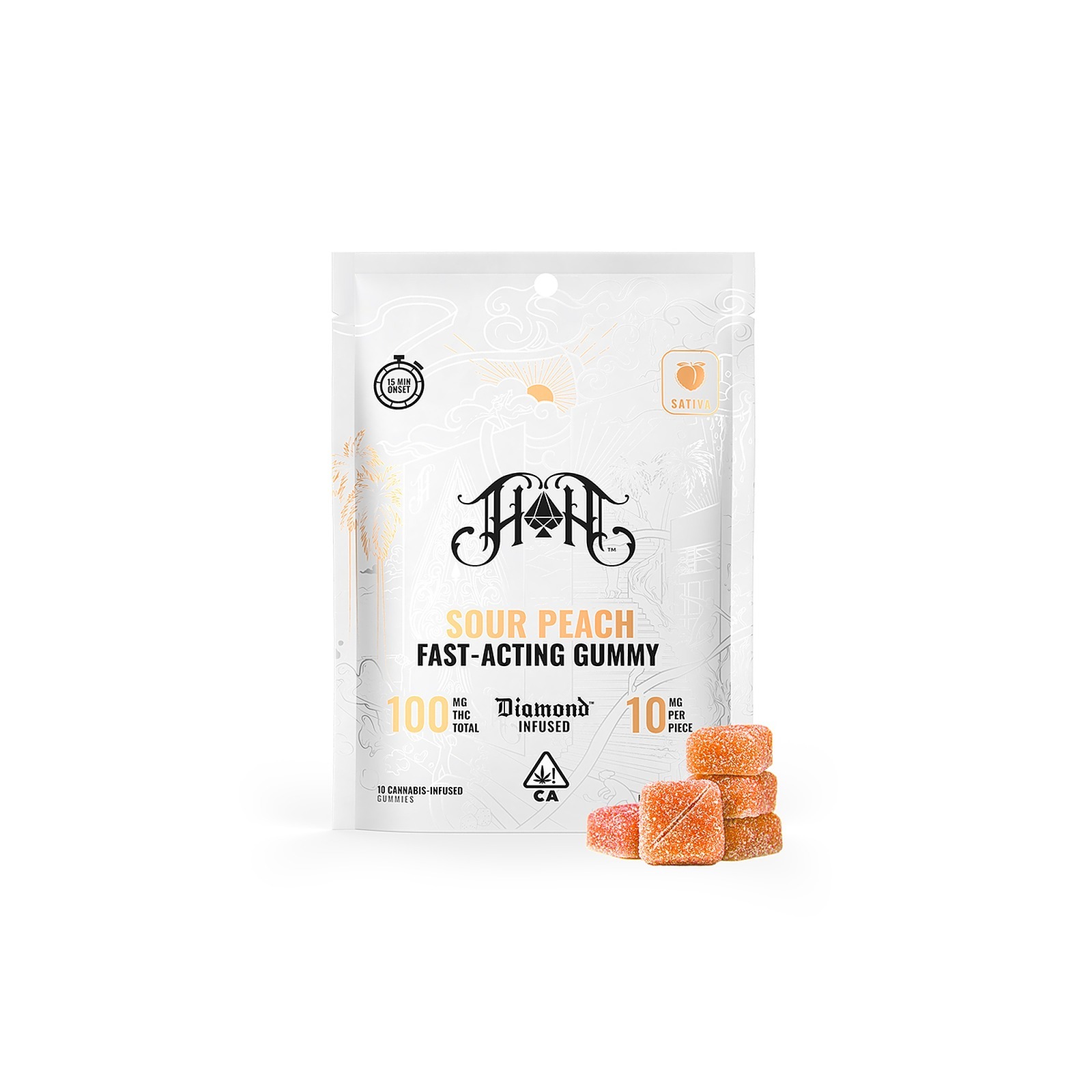 Heavy Hitters: Fast-Acting Cannabis Infused Gummy - Sour Peach (Sativa ...