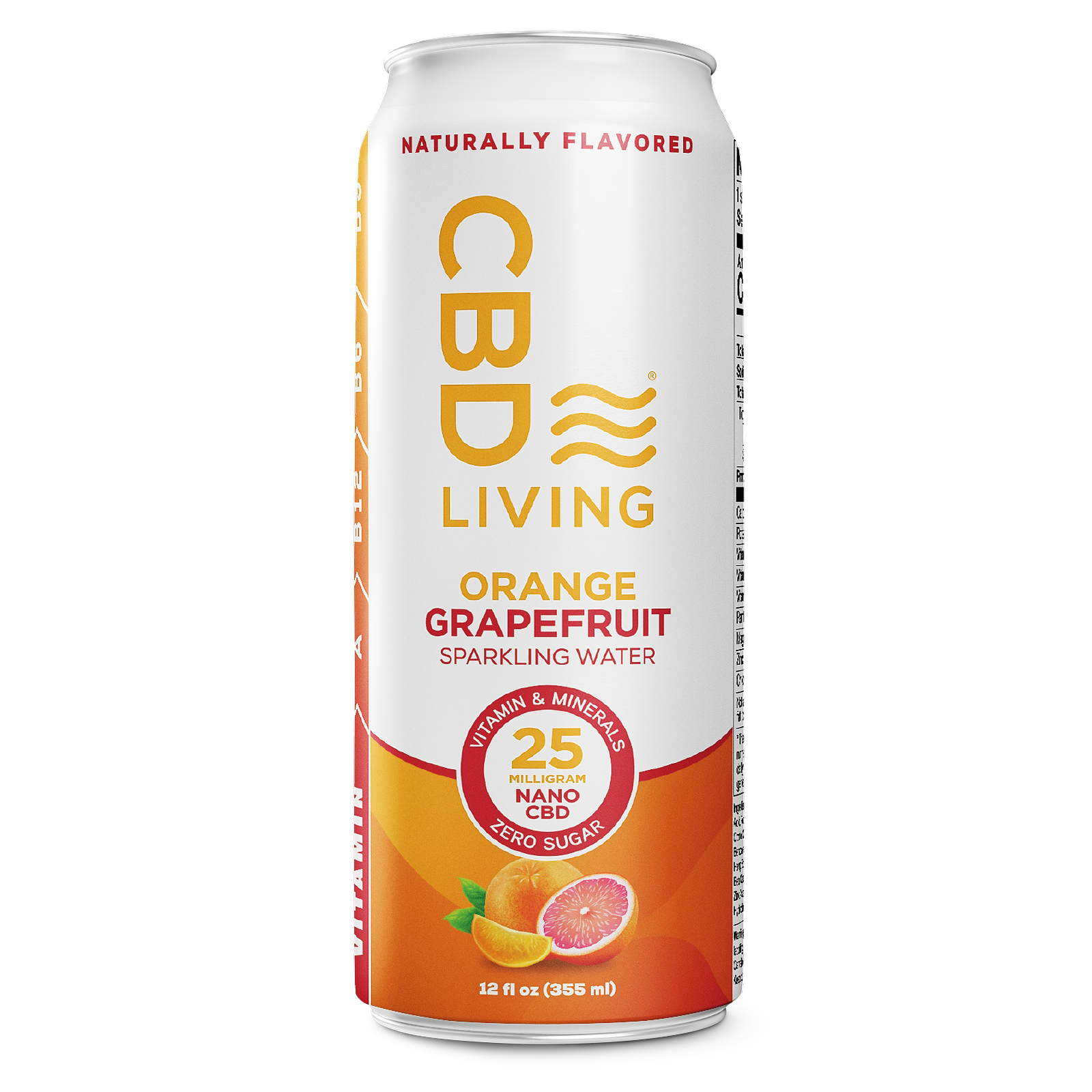 CBD Living: CBD Living Sparkling Orange Grapefruit water 25mg | Leafly