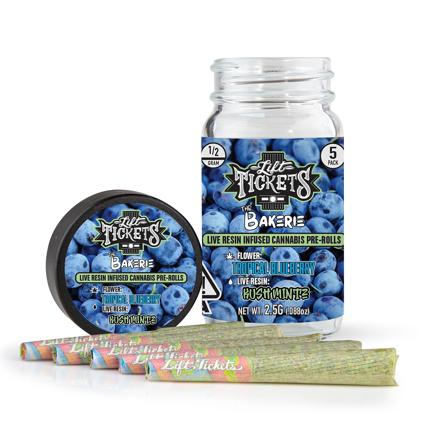Lift Tickets: Tropical Blueberry x Kush Mintz - 0.5g Infused Pre Roll ...