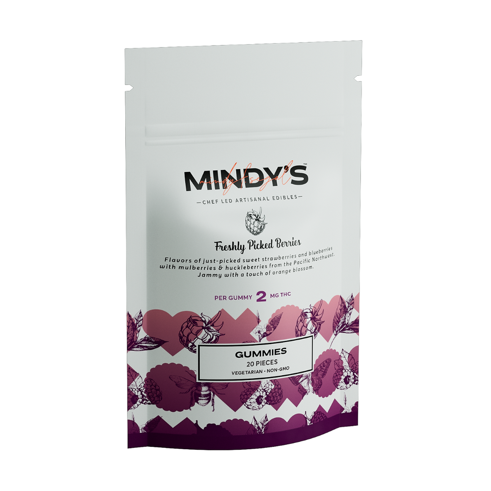 Mindy's Edibles: Freshly Picked Berries Gummies 40mg 20-pack | Leafly