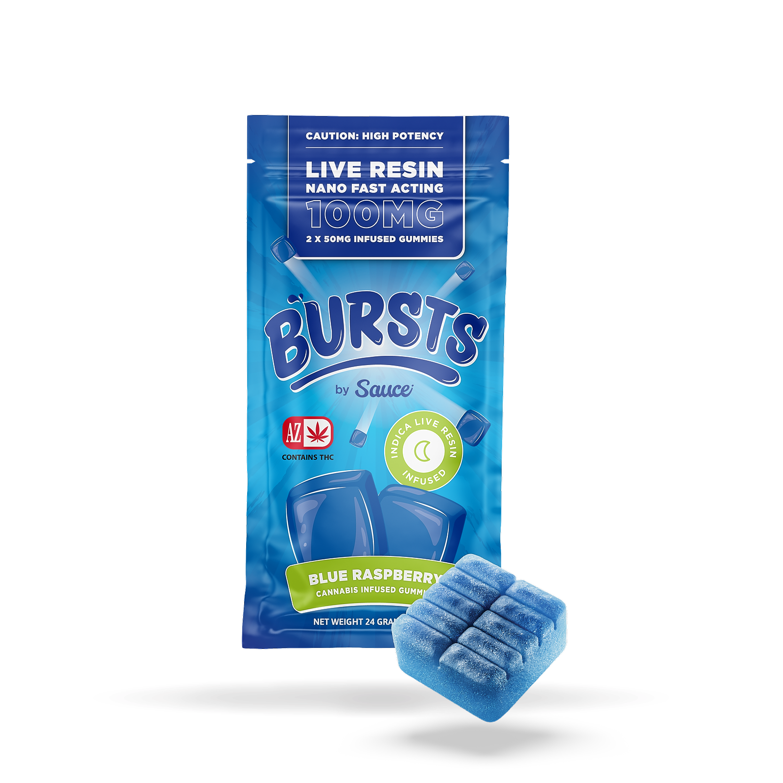Sauce Essentials: BURSTS Blue Raspberry - 100MG Live Resin Infused ...