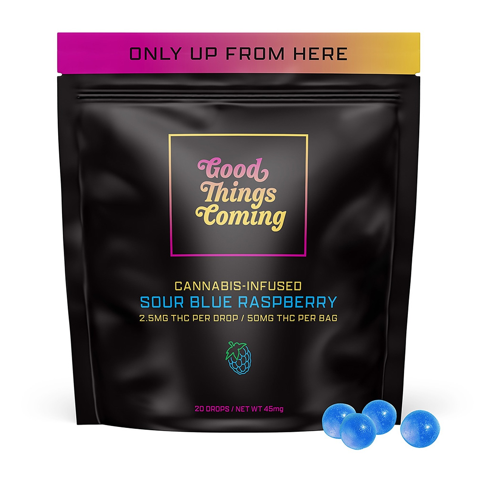 Good Things Coming: Sour Blue Raspberry Drops | Leafly
