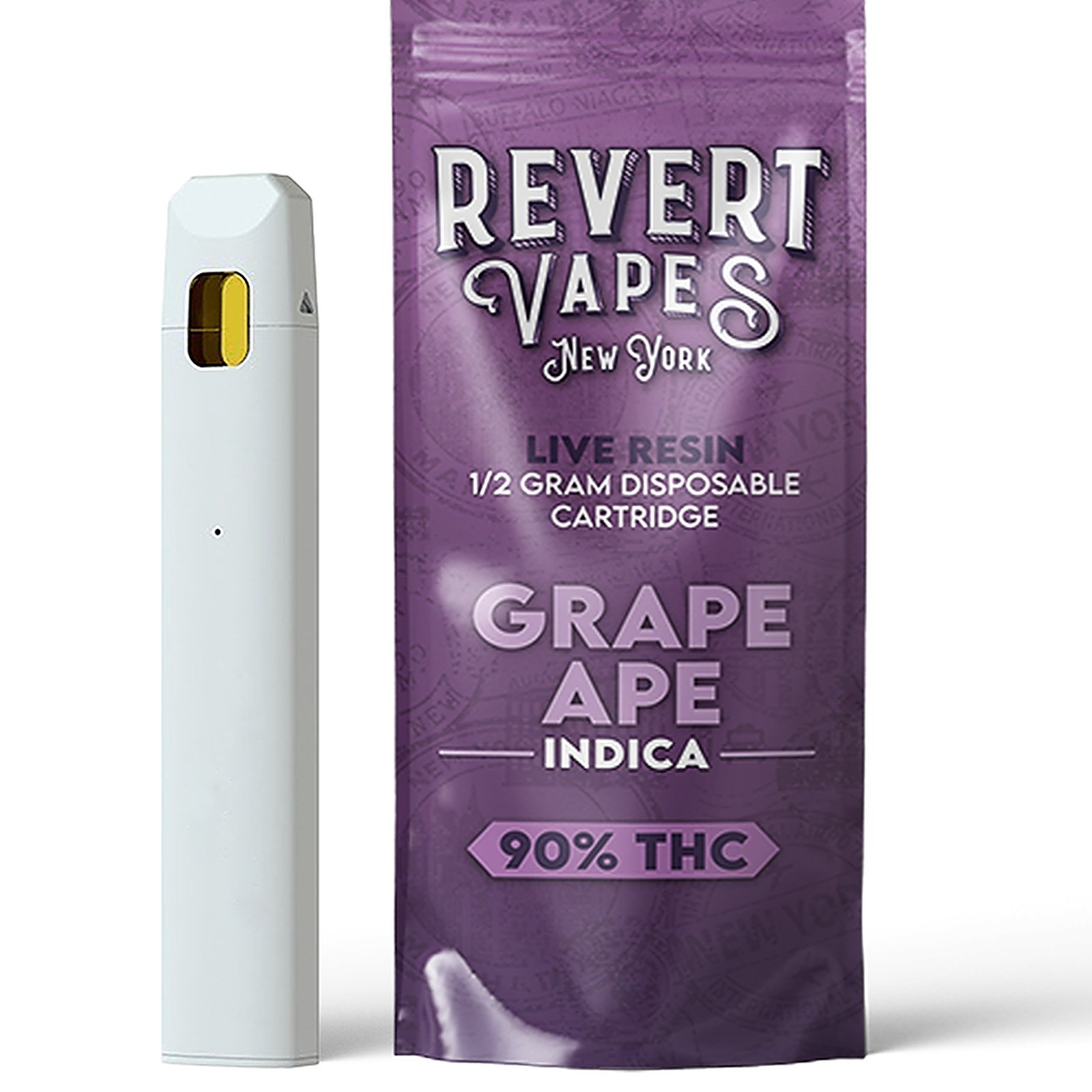 Revert Cannabis: Grape Ape Live Resin 0.5g Disposable Vape | Leafly