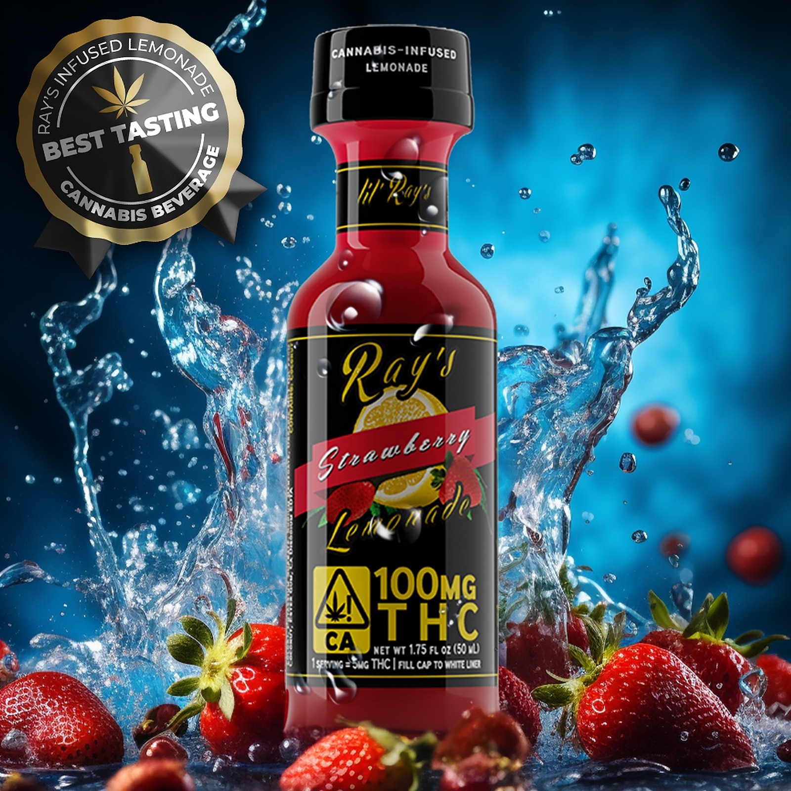 Ray's Lemonade: Strawberry lil' Ray's Lemonade 100mg THC -California ...
