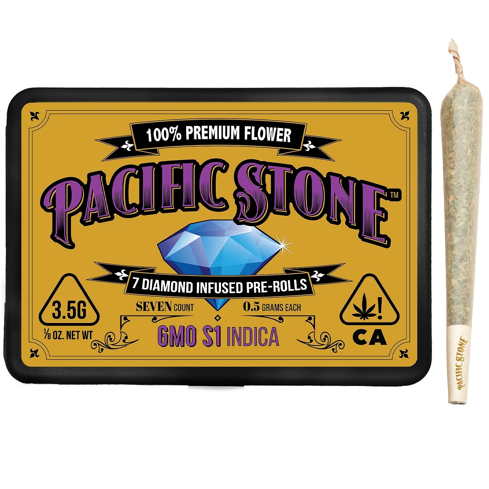 Pacific Stone: Pacific Stone | GMO S1 Indica Infused Pre-Rolls 7pk (3.5g) | Leafly