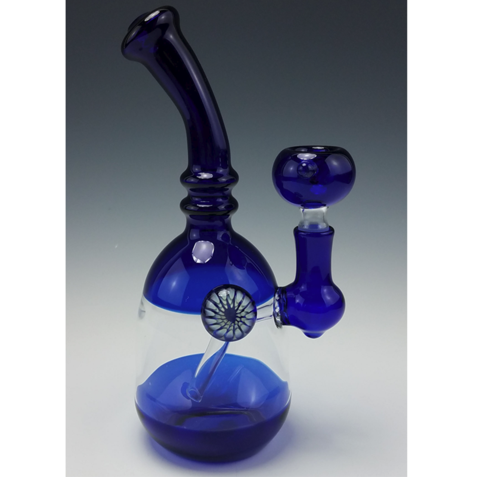Mile High Glass Pipes: 8" Blue Banger Hanger Water Pipe With flower ...