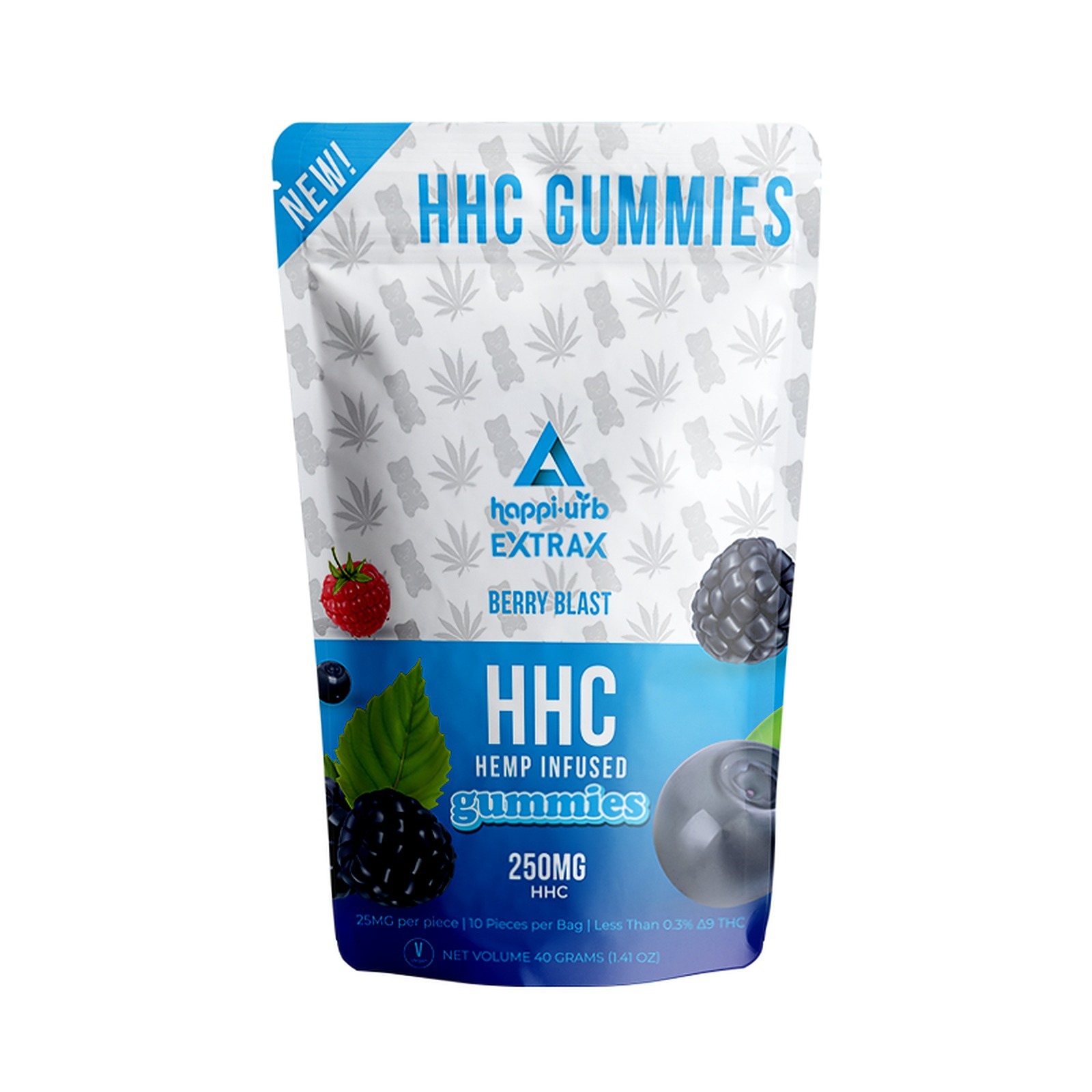 Delta Extrax: Happi Urb Extrax Berry Blast HHC Gummies – 250mg | Leafly