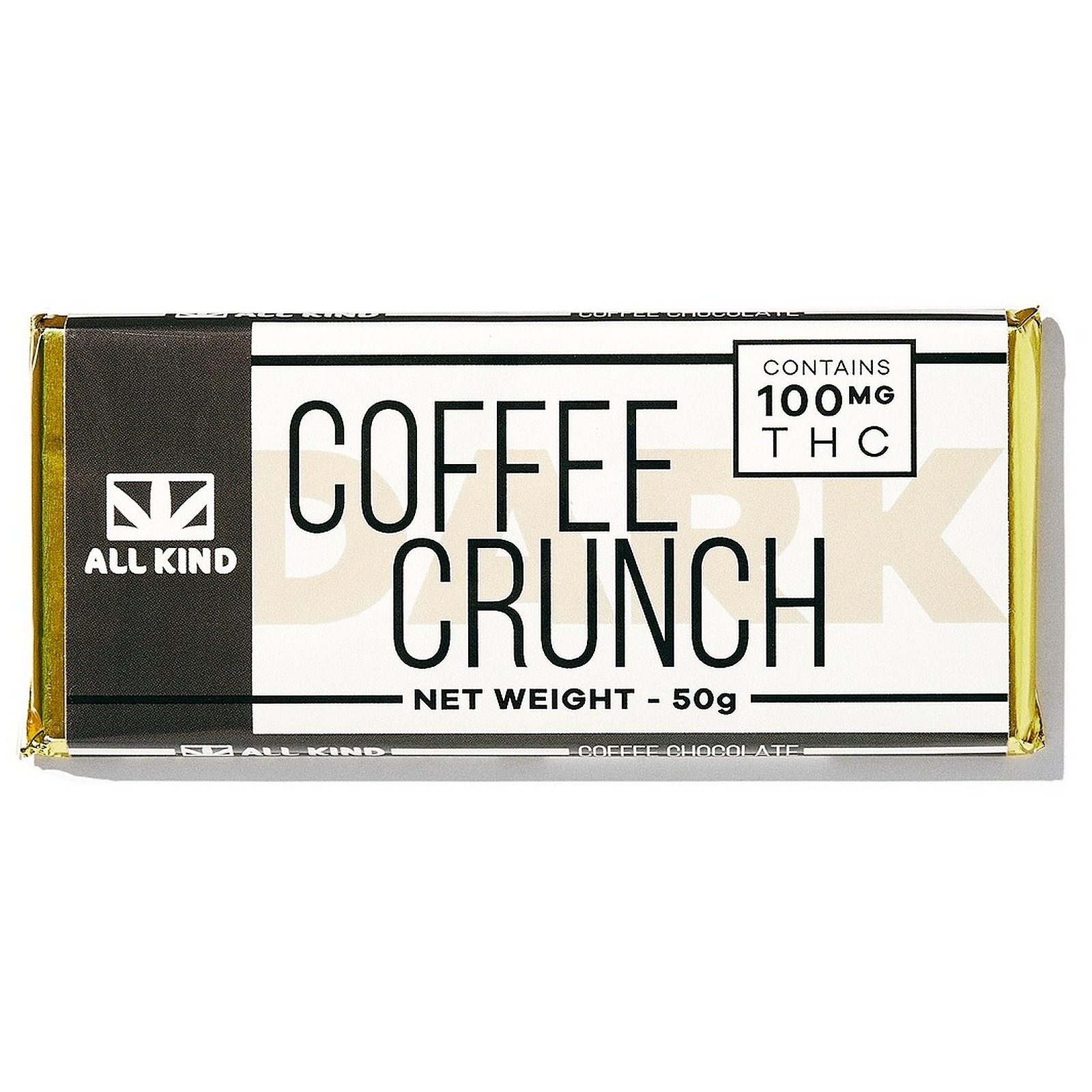 All Kind: All Kind Coffee Crunch Dark Chocolate: 100mg THC (MED) | Leafly
