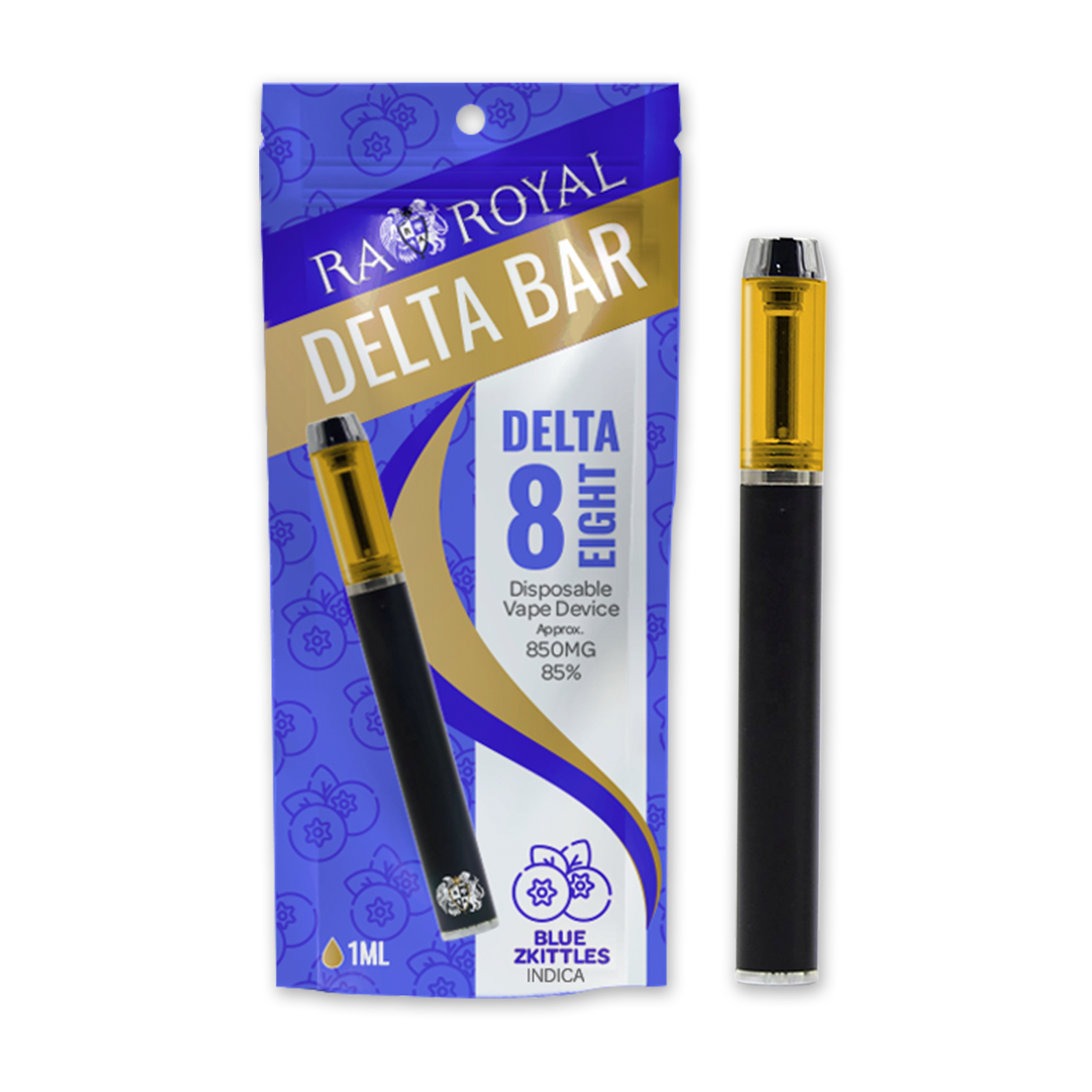 RA Royal: R.A. Royal Delta-8 Vape Pen: Blue Zkittles (Indica) | Leafly