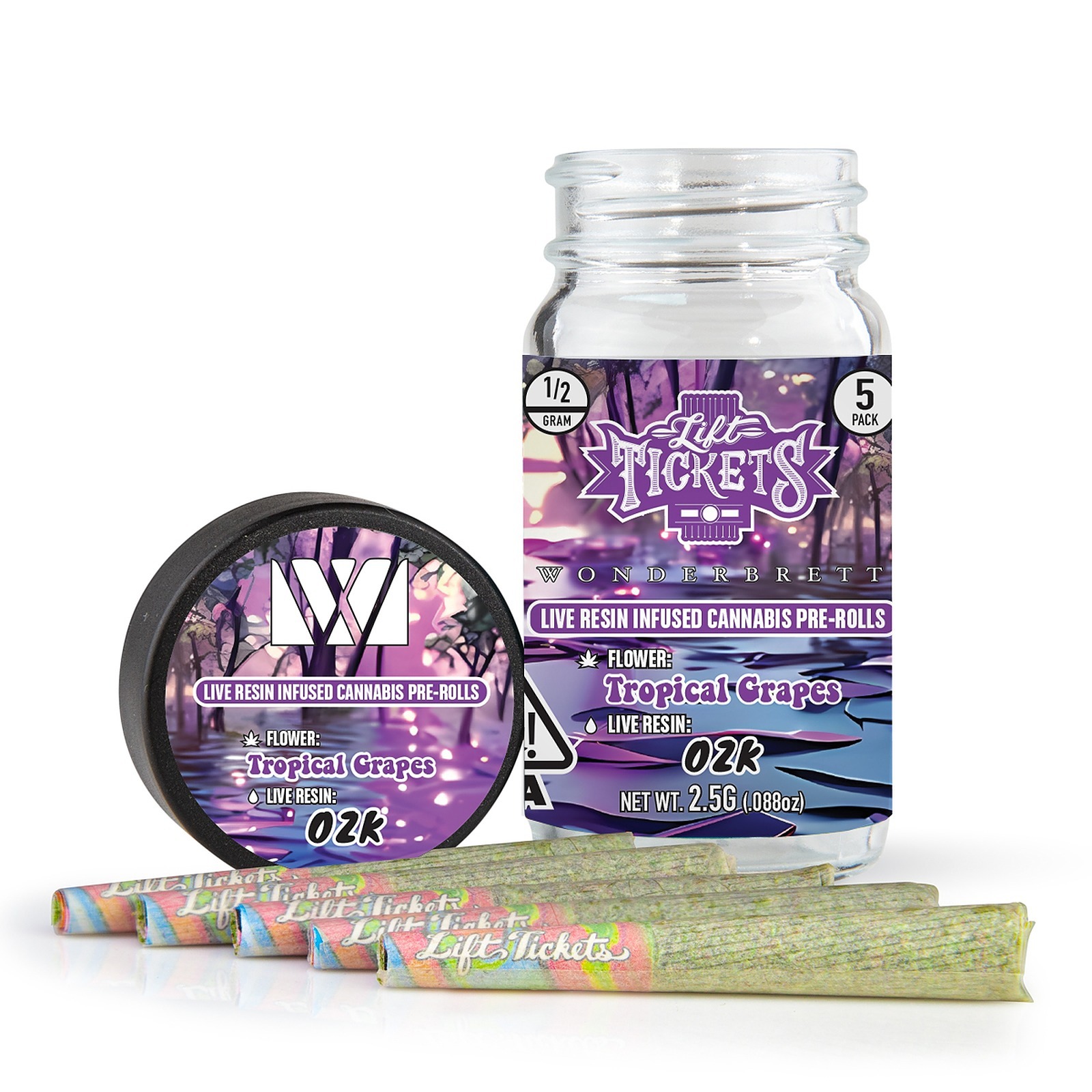 Lift Tickets: Tropical Grapes x OZK - 0.5g Infused Pre Roll Multipack ...
