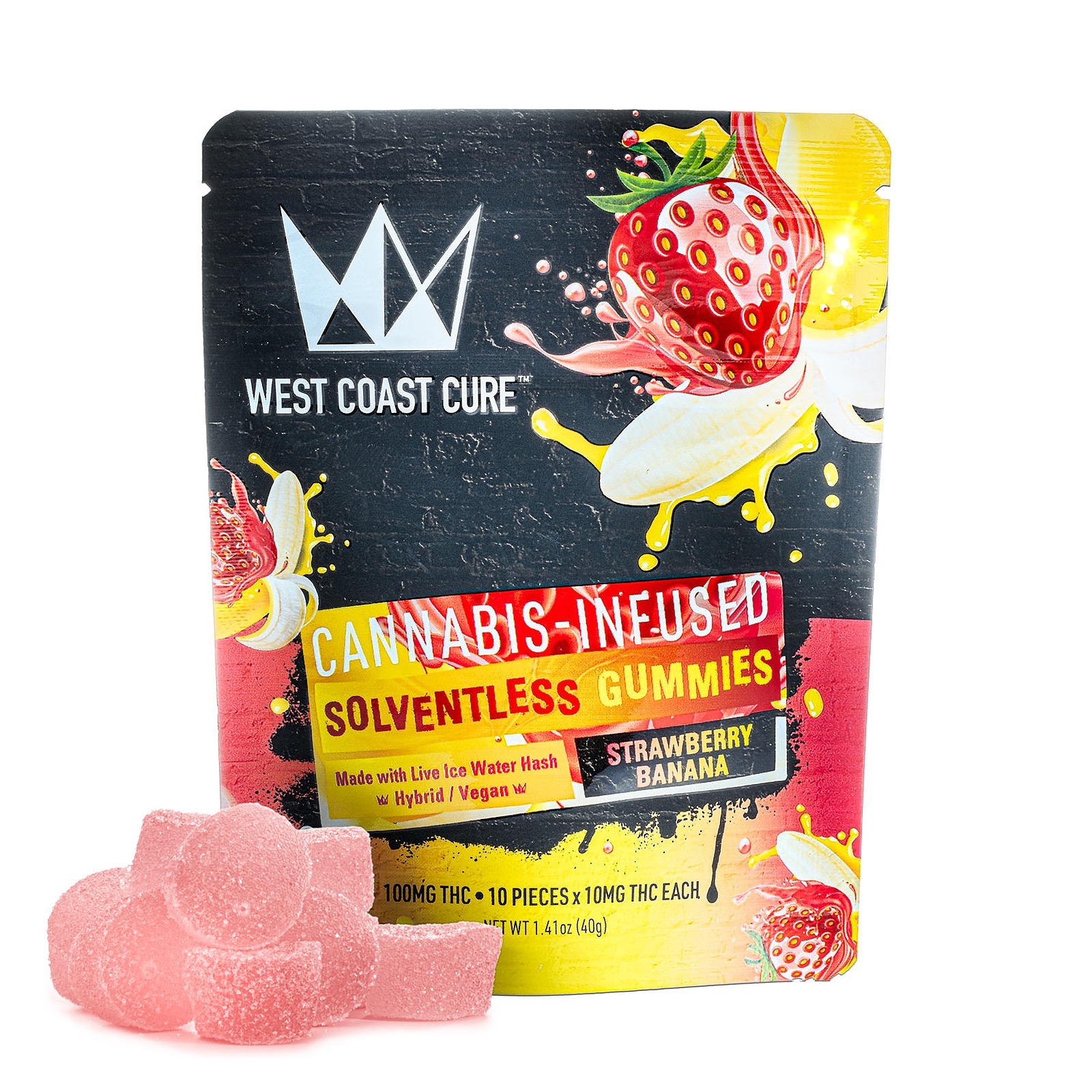 West Coast Cure: Strawberry Banana Flavored - 10 Gummies (10mg each ...