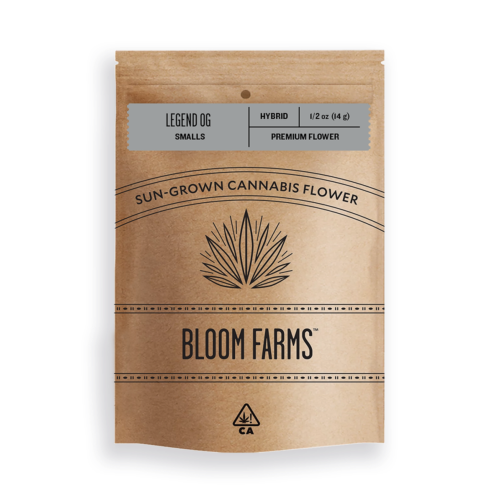 Bloom Farms: Legend OG (Hybrid) Flower Smalls - 1/2 Oz Pouch | Leafly