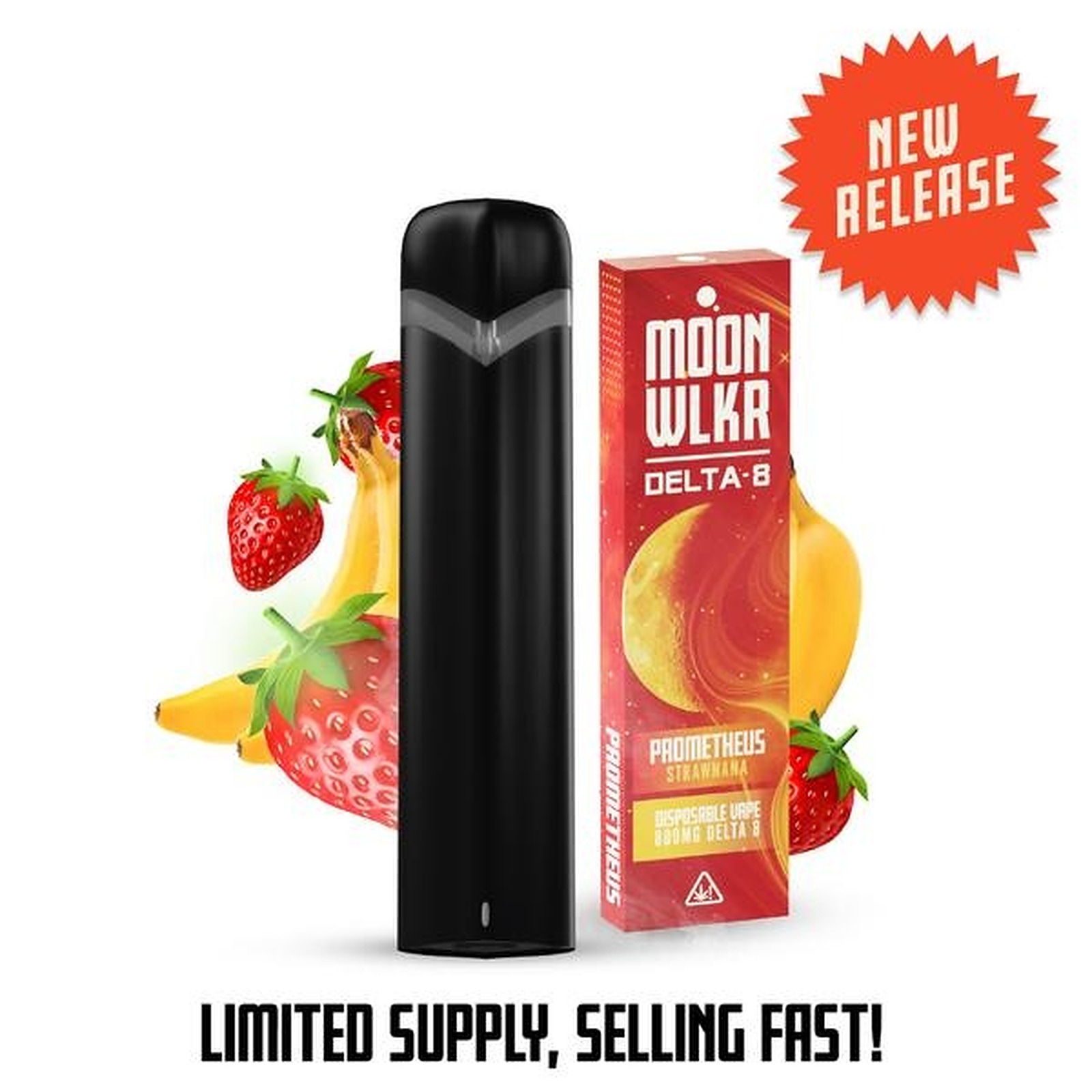 MOONWLKR: Delta-8 THC Disposable Vape - Strawnana | Leafly