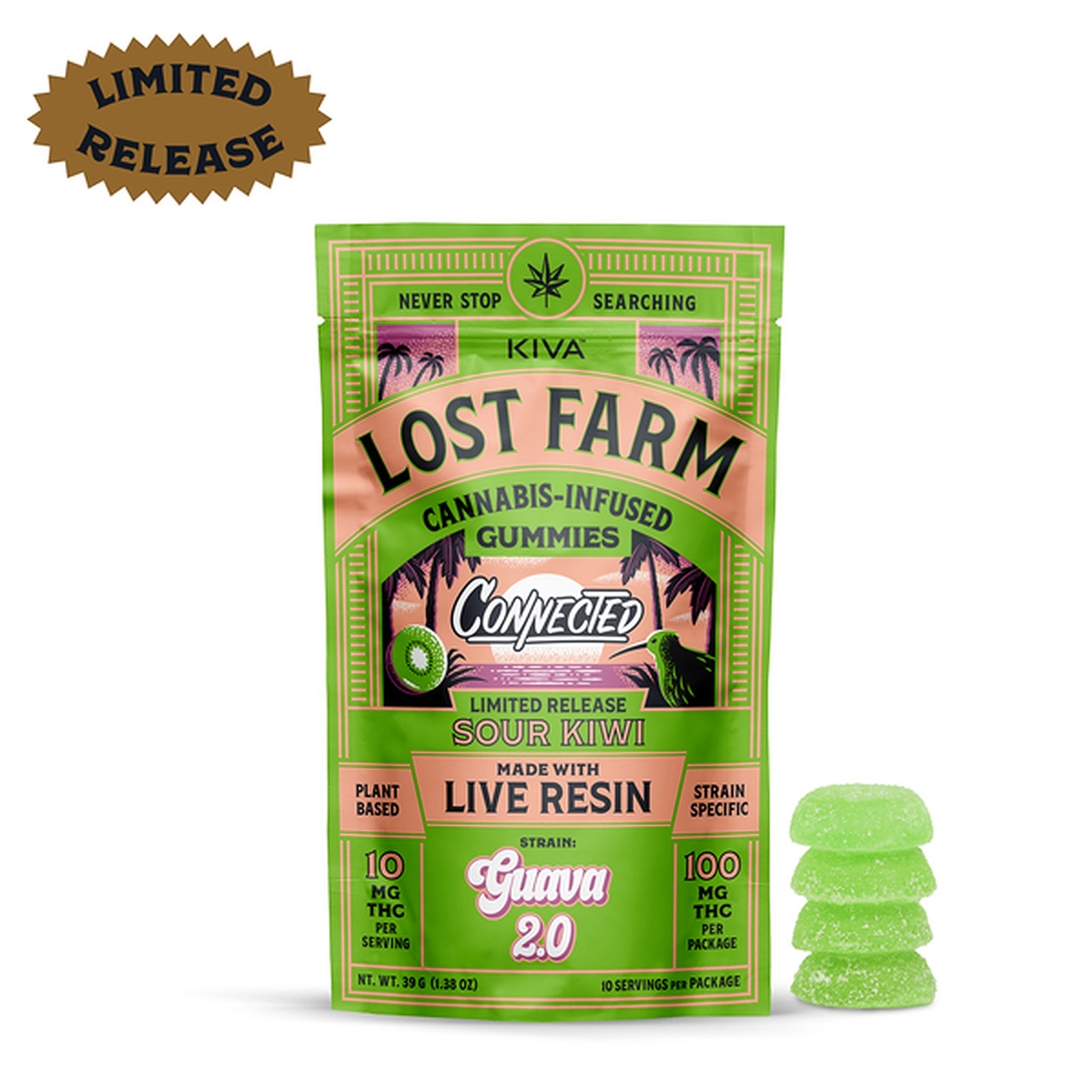 Lost Farm: 10mg Lost Farm 'Sour Kiwi x Guava 2.0' Gummies 100mg THC ...