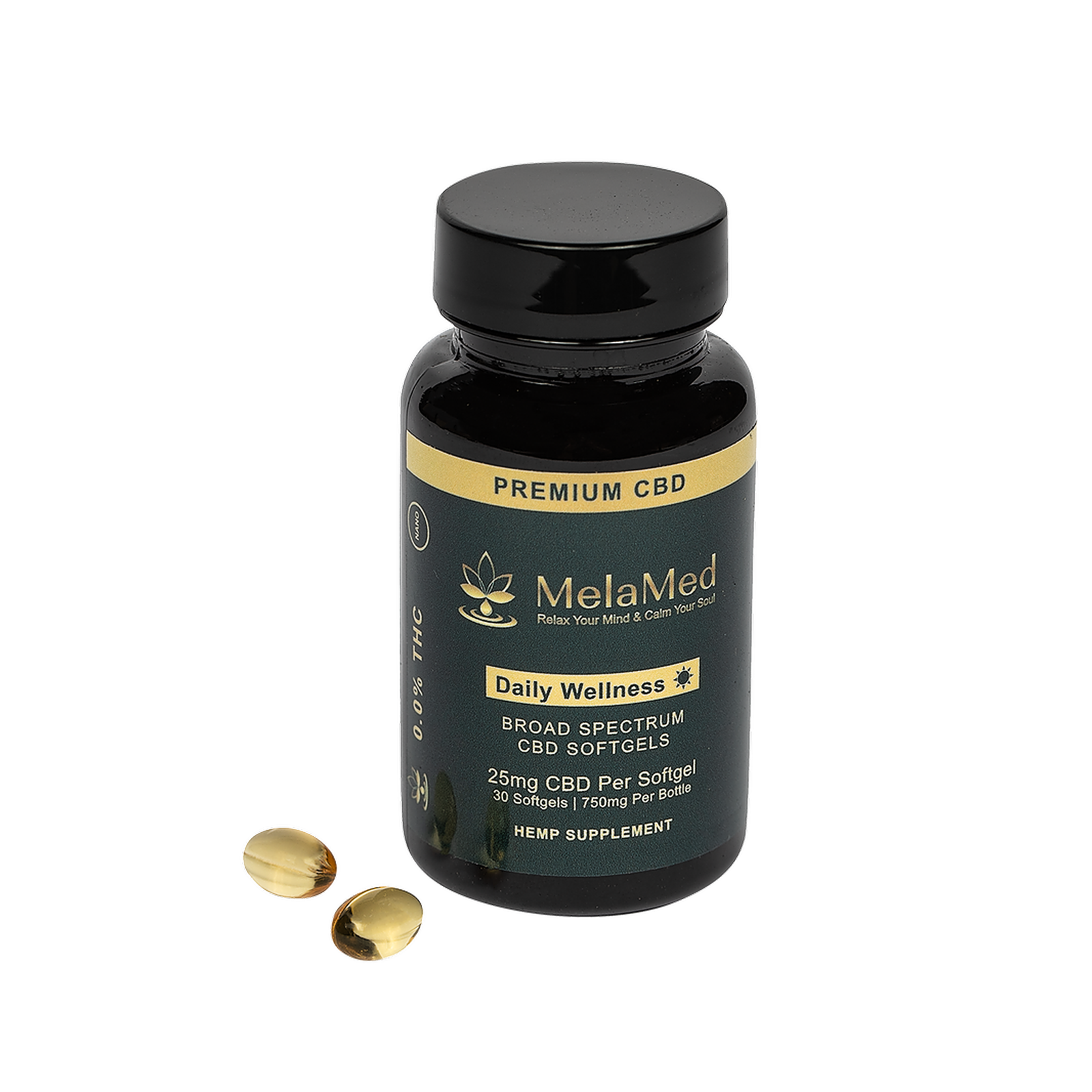 MelaMed Premium CBD: Original Blend Daily Wellness Premium Softgels - 750 MG | Leafly