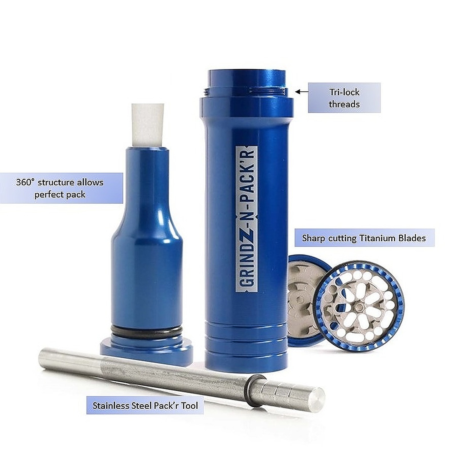 Z Cannabis Company: Grindz-n-Pack'r BLU | Leafly