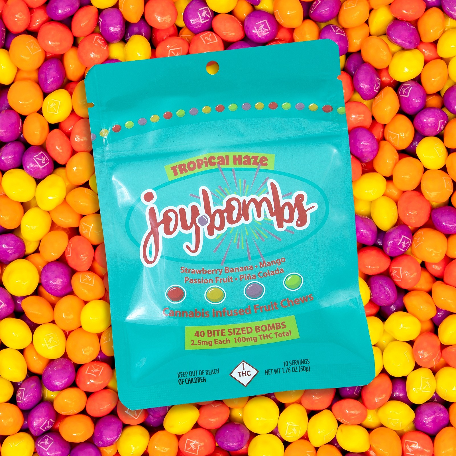 Joyibles: Joy Bombs Tropical Haze (40pk) - 2.5mg THC ea (100mg Total ...