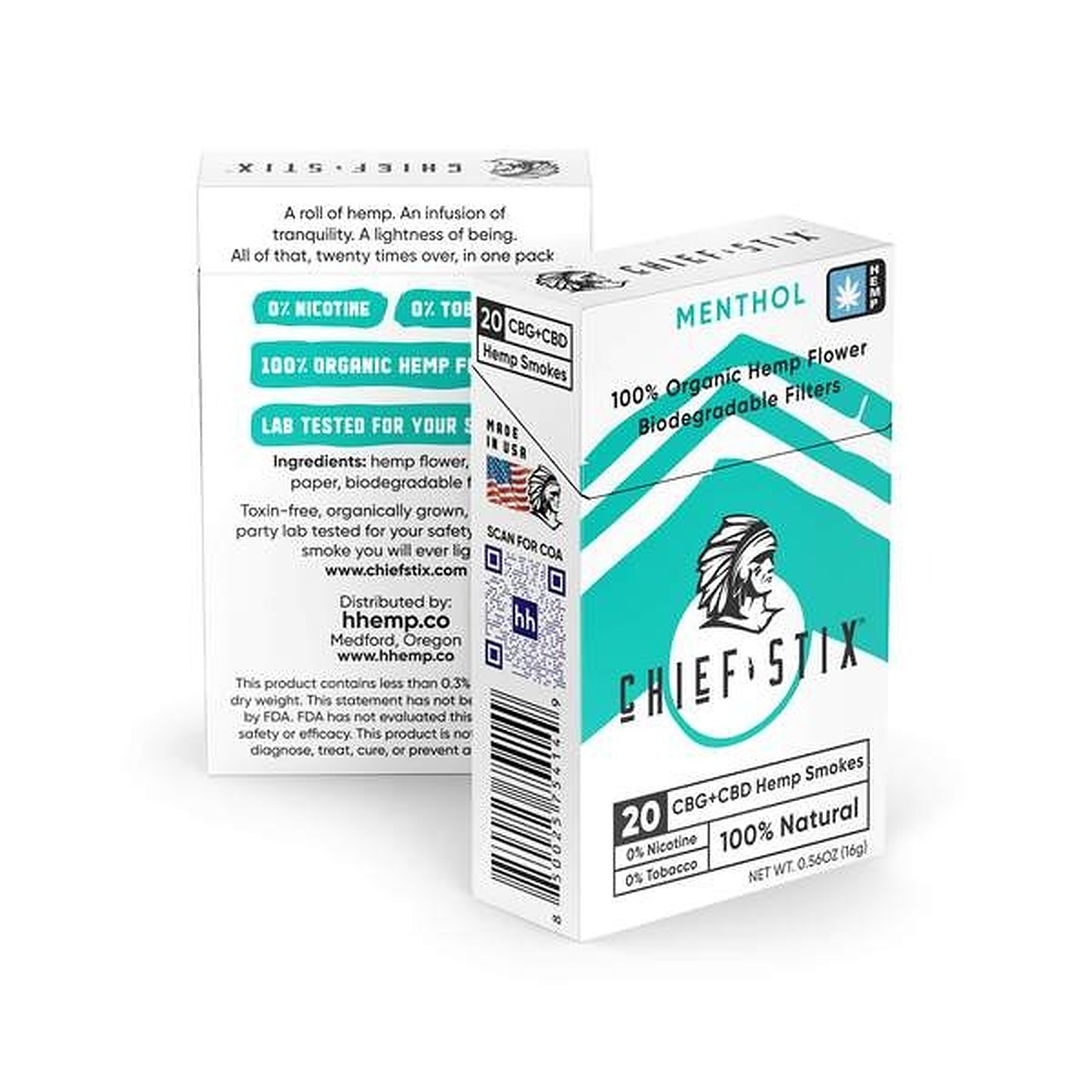 hhemp.co: CHIEF STIX CBG + CBD MENTHOL SMOKES (20CT/PACK) | Leafly