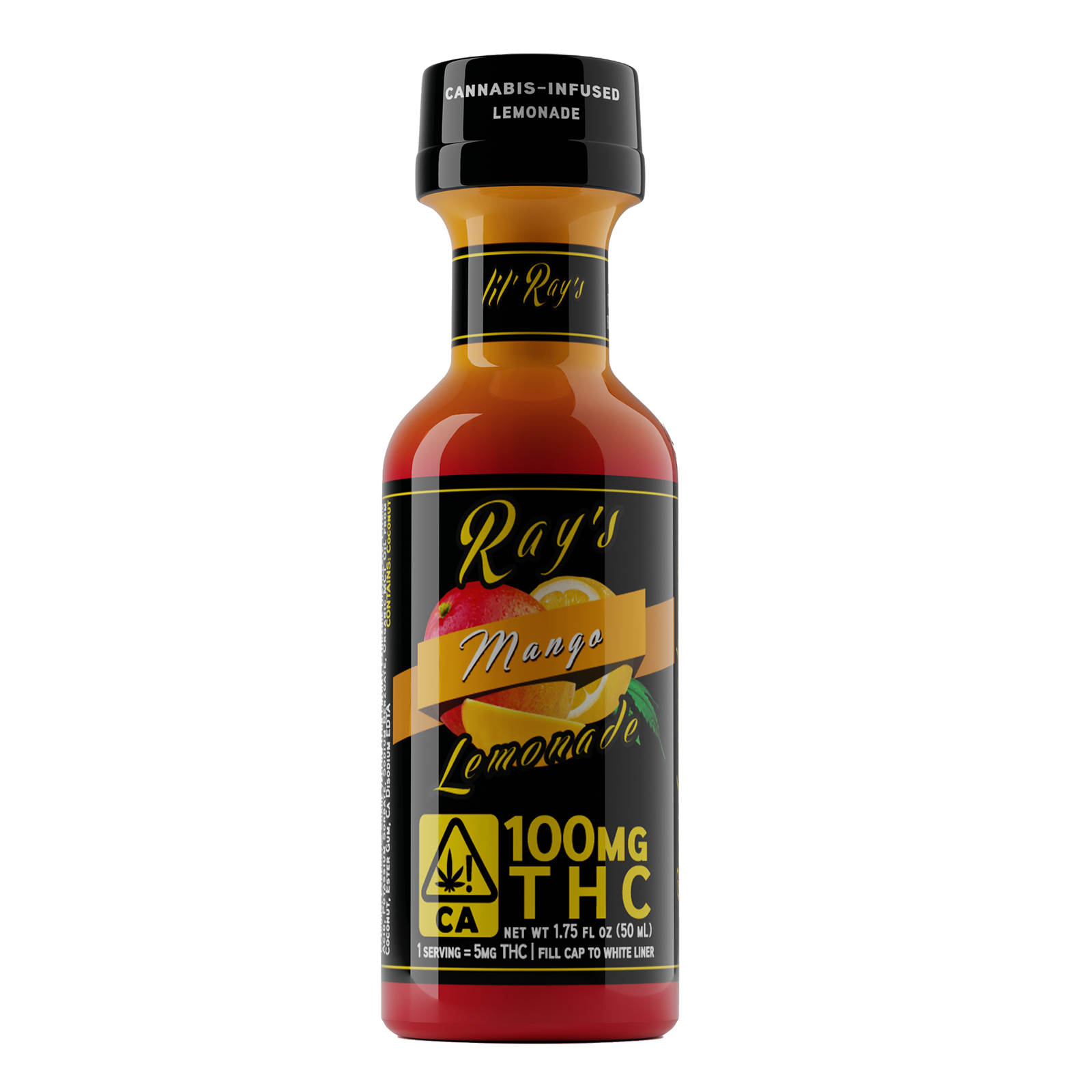 Ray's Lemonade: Mango lil' Ray's 100mg THC-California | Leafly