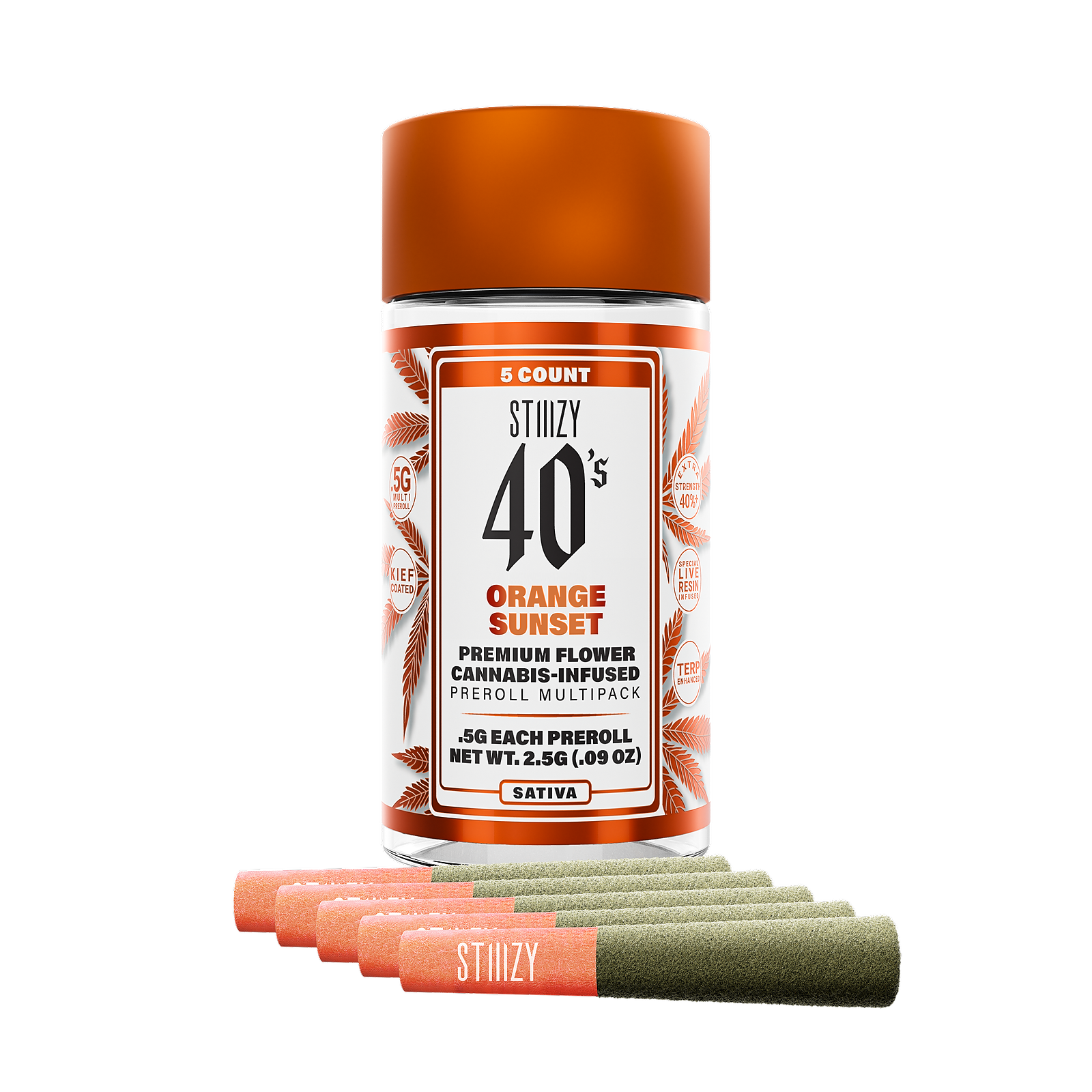 STIIIZY: ORANGE SUNSET .5G 40S PREROLL MULTI PACK | Leafly