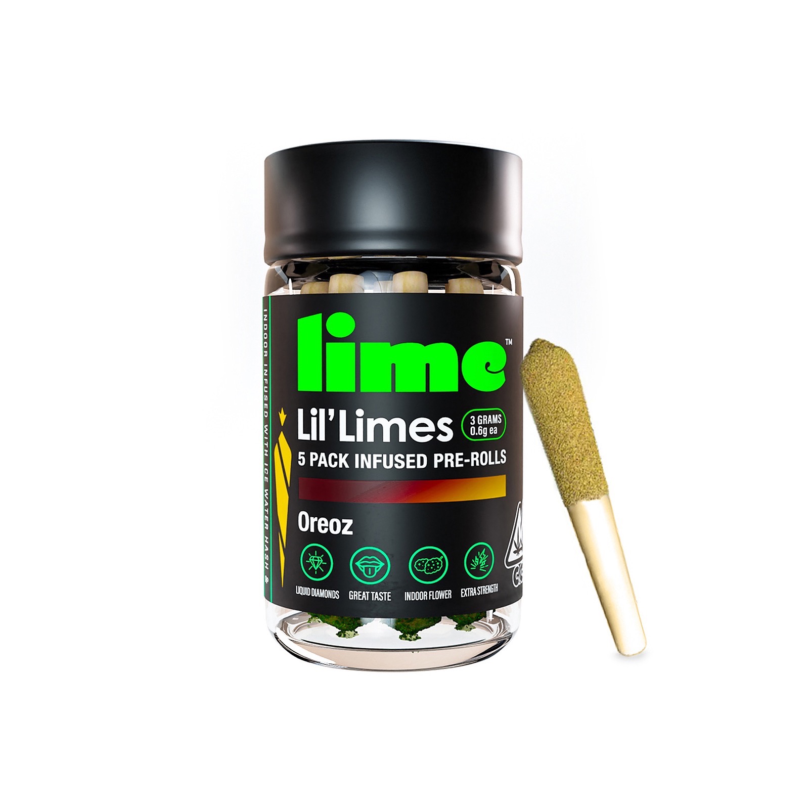 Lime: Diamond & Hash Infused Lil' Limes (.6g x 5 Mini Pre Rolls ...