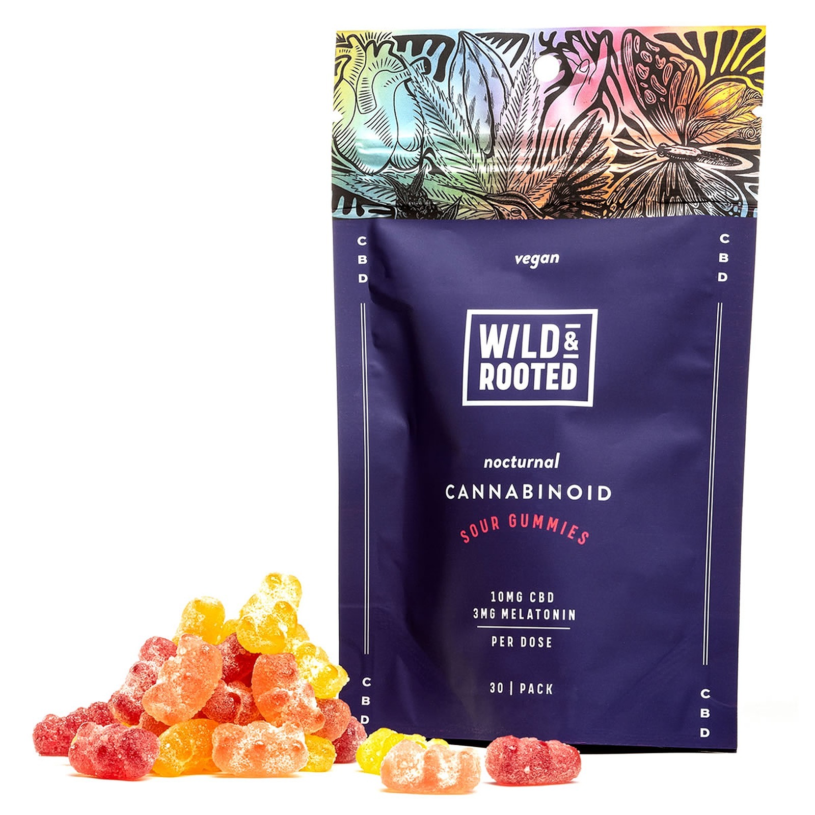 Wild & Rooted: CBD NOCTURNAL SOUR GUMMIES | Leafly