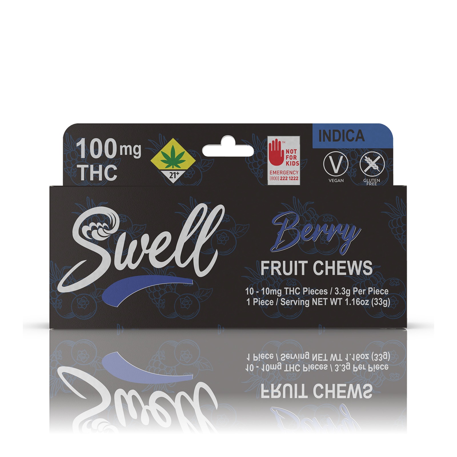 Swell Cannabis: Indica Berry Fruit Chews 100mg 10-pack | Leafly