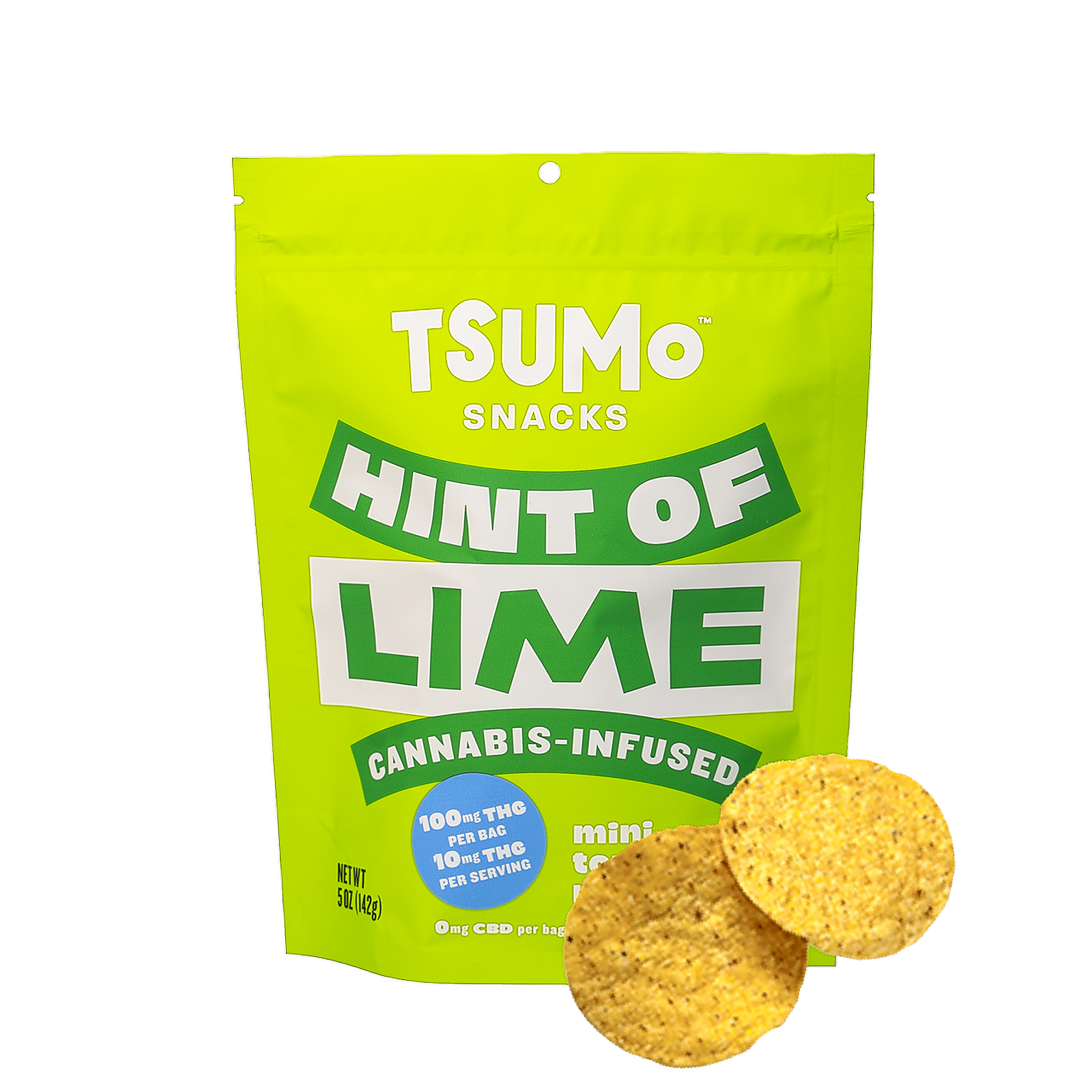 TSUMo Snacks: TSUMo Snacks -Hint of Lime - Mini Tortilla Rounds - 100mg ...