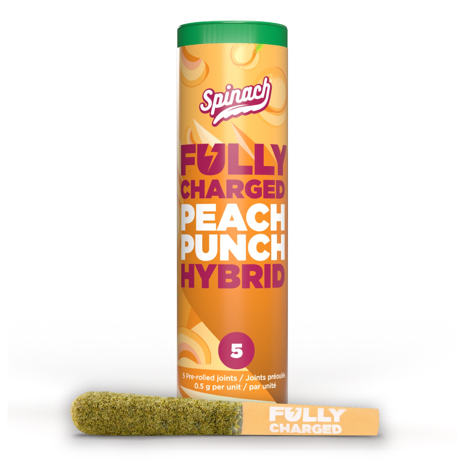 Spinach: Fully Charged Peach Punch Pre Roll | Leafly